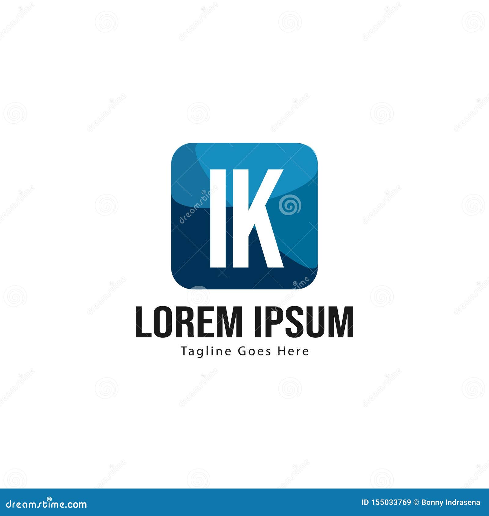 Initial IK Logo Template with Modern Frame. Minimalist IK Letter Logo ...