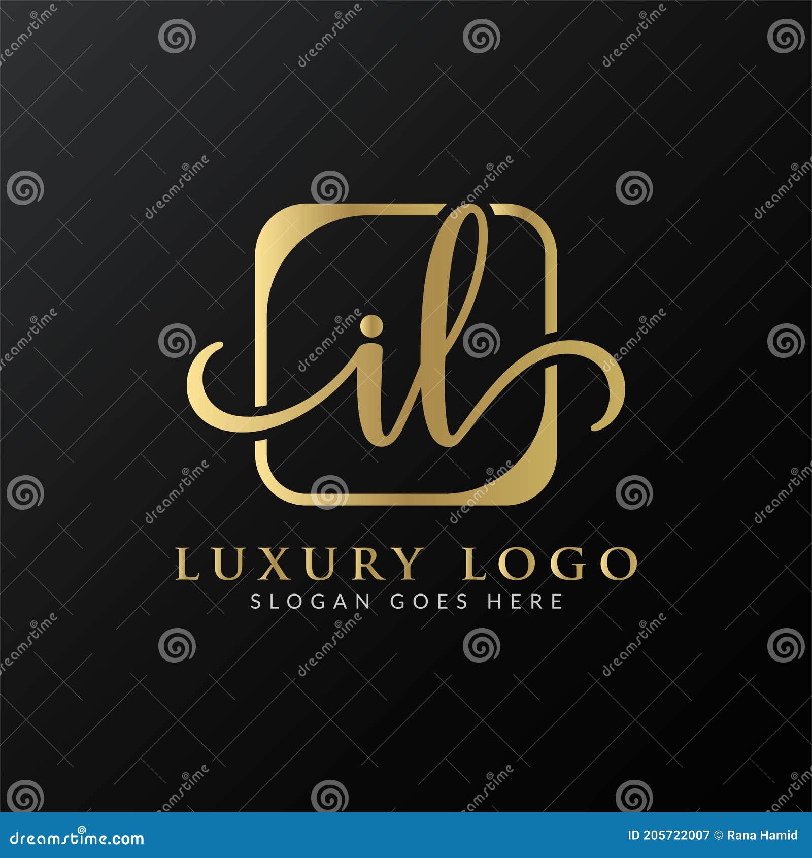 Initial IL Letter Logo Design Vector Template. Abstract Luxury Letter ...