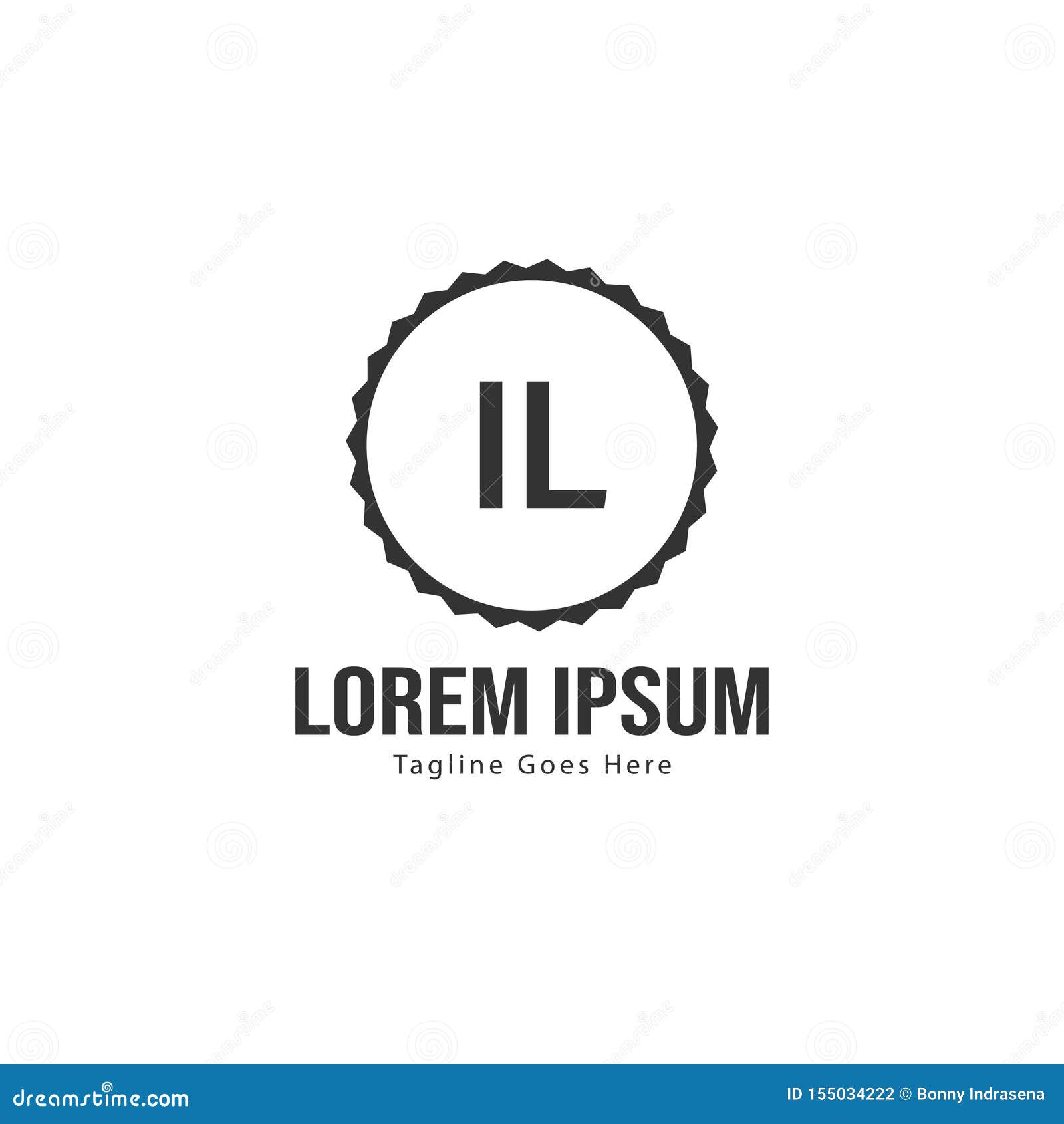 Initial IL Logo Template with Modern Frame. Minimalist IL Letter Logo ...