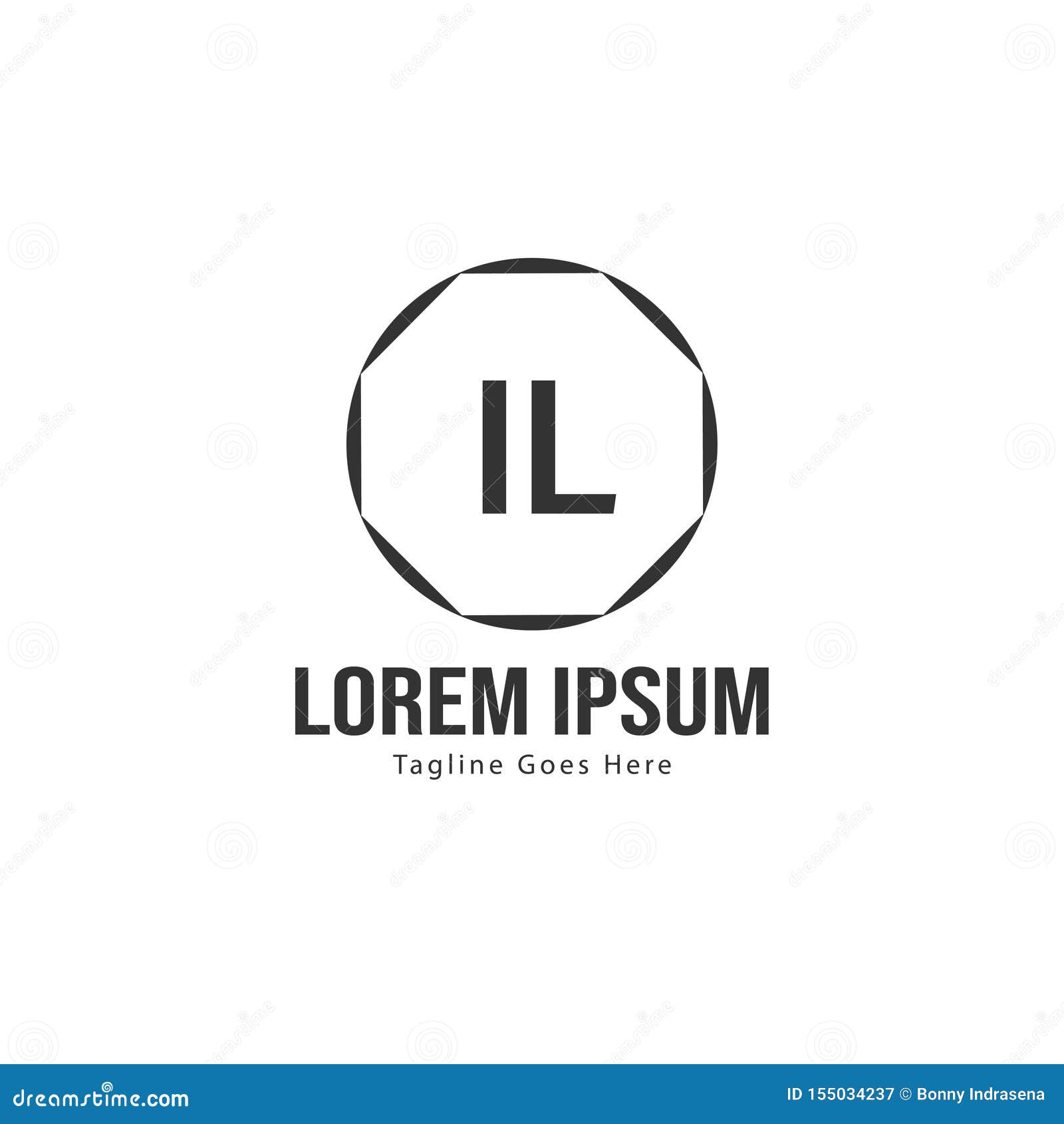 Initial IL Logo Template with Modern Frame. Minimalist IL Letter Logo ...