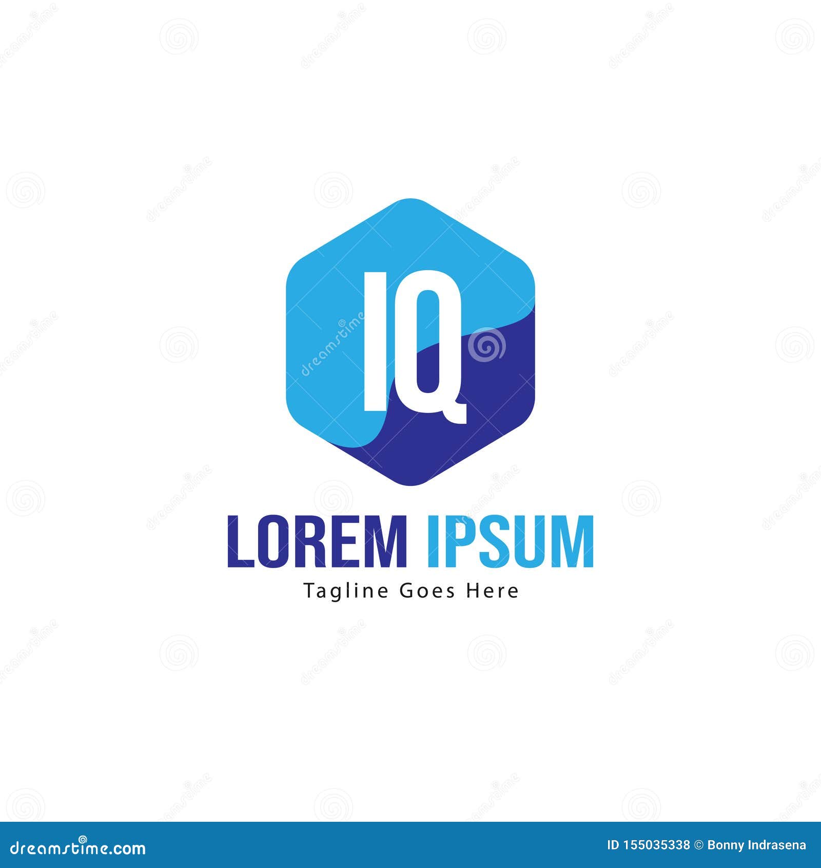 Initial IQ Logo Template with Modern Frame. Minimalist IQ Letter Logo ...