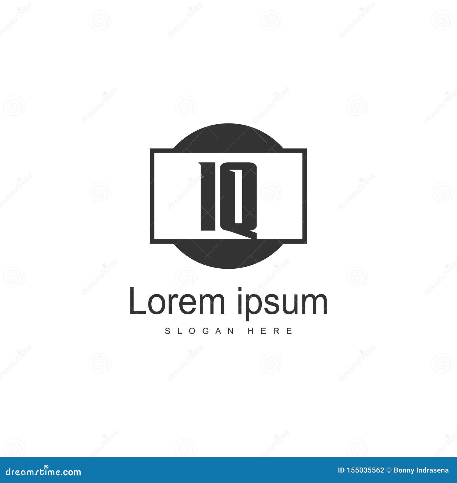 Initial IQ Logo Template with Modern Frame. Minimalist IQ Letter Logo ...