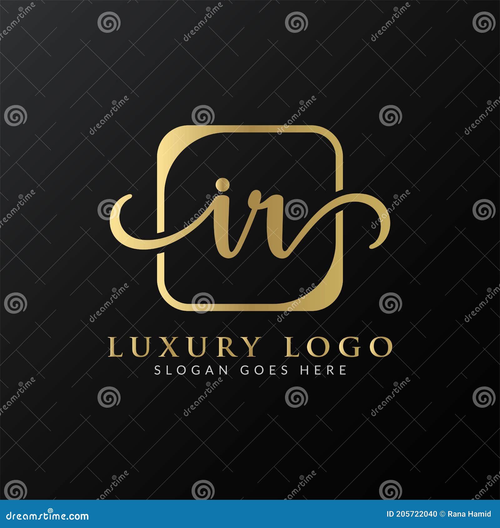Initial IR Letter Logo Design Vector Template. Abstract Luxury Letter ...