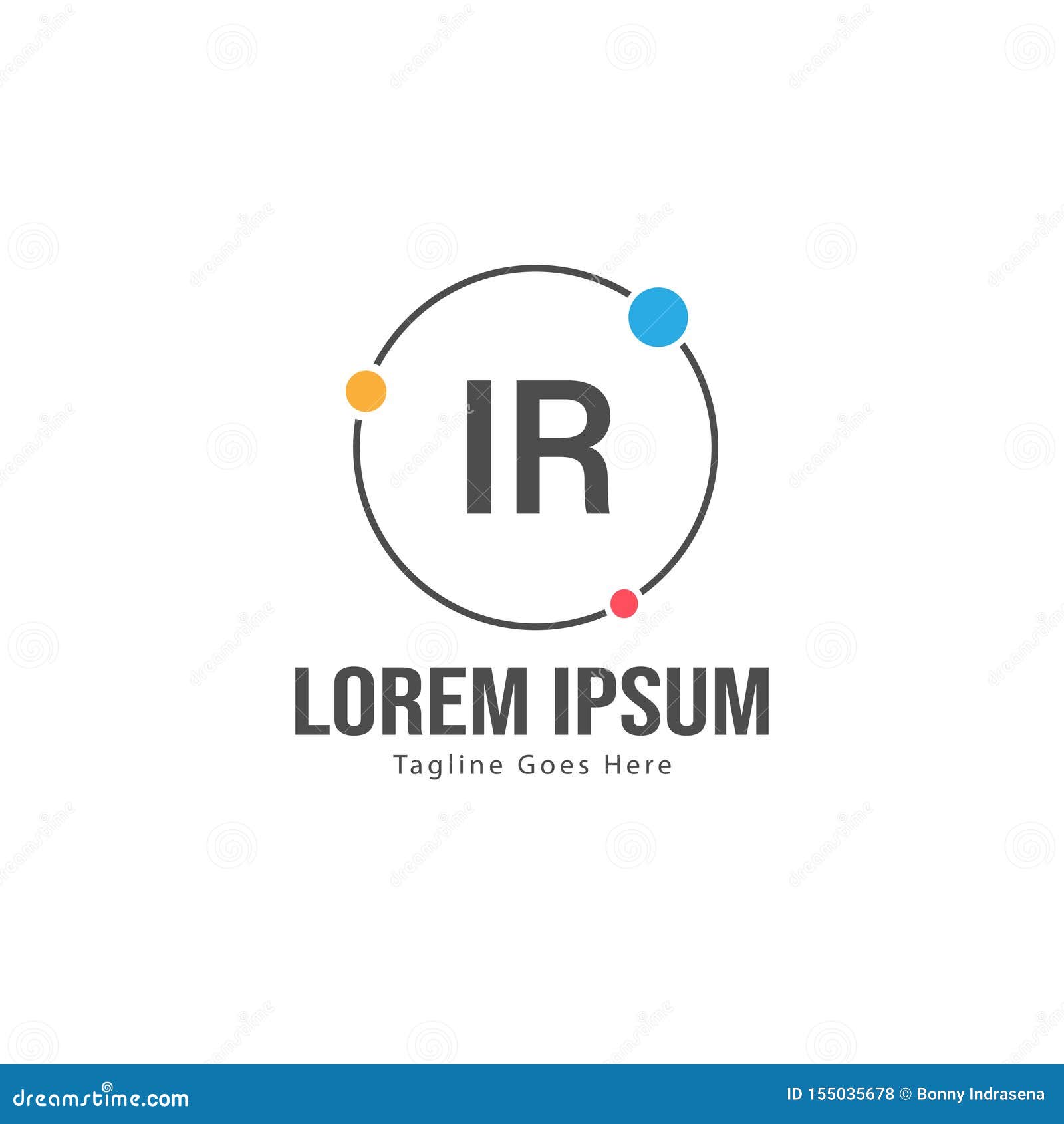 Initial IR Logo Template with Modern Frame. Minimalist IR Letter Logo ...