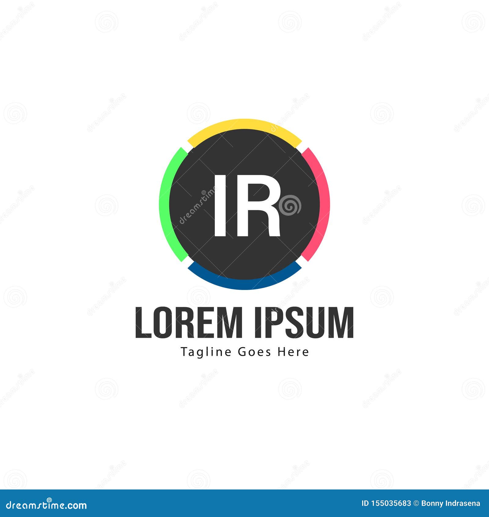 Initial IR Logo Template with Modern Frame. Minimalist IR Letter Logo ...