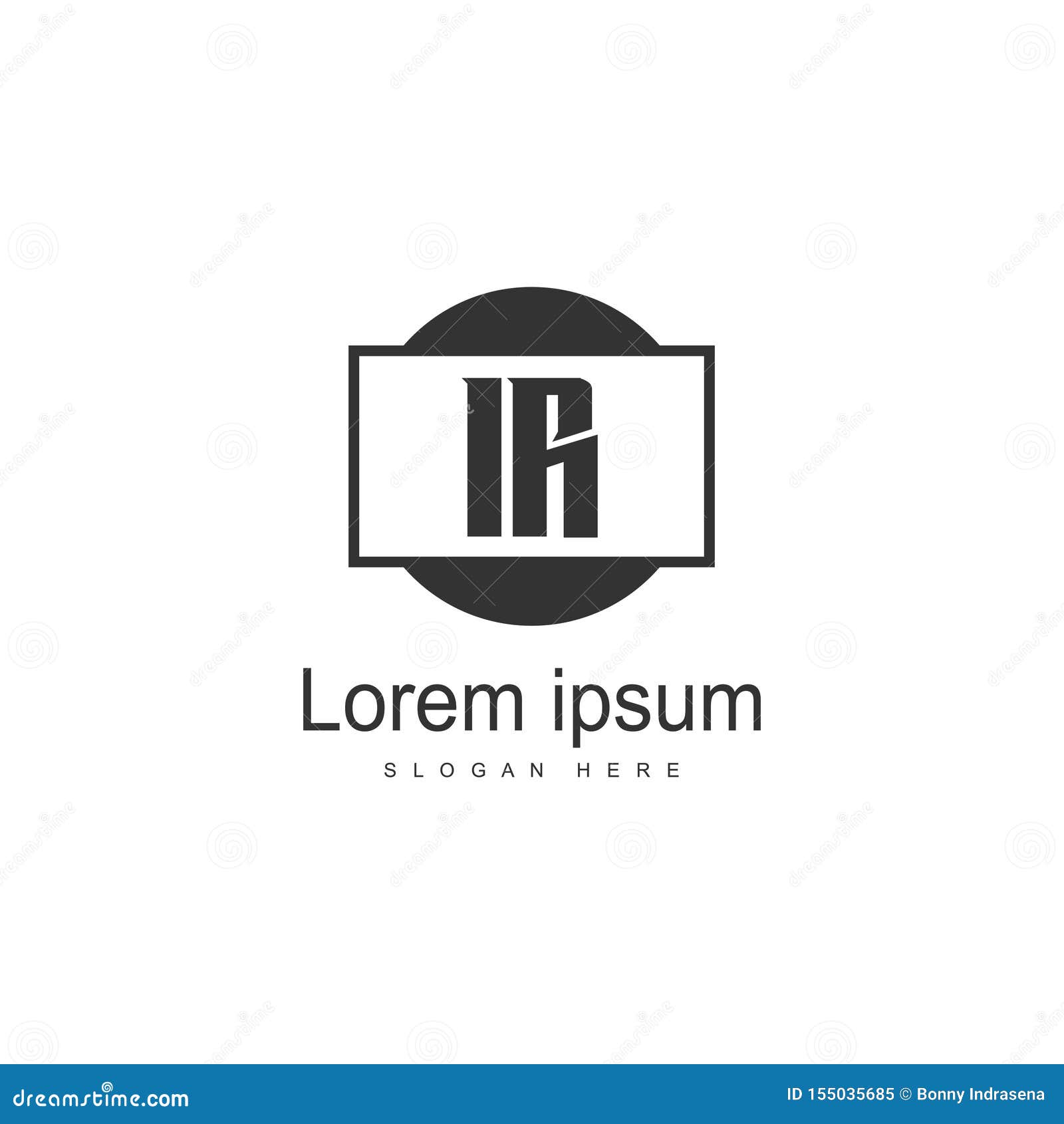 Initial IR Logo Template with Modern Frame. Minimalist IR Letter Logo ...