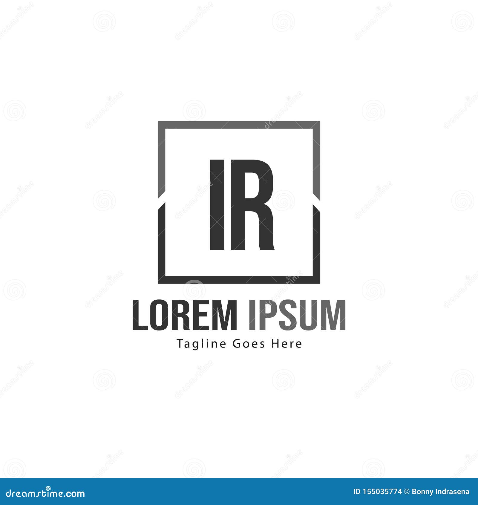Initial IR Logo Template with Modern Frame. Minimalist IR Letter Logo ...