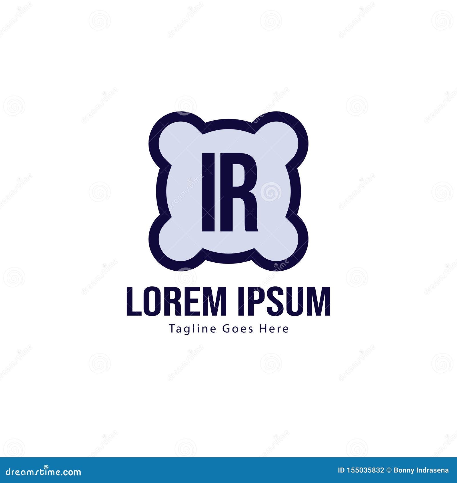 Initial IR Logo Template with Modern Frame. Minimalist IR Letter Logo ...