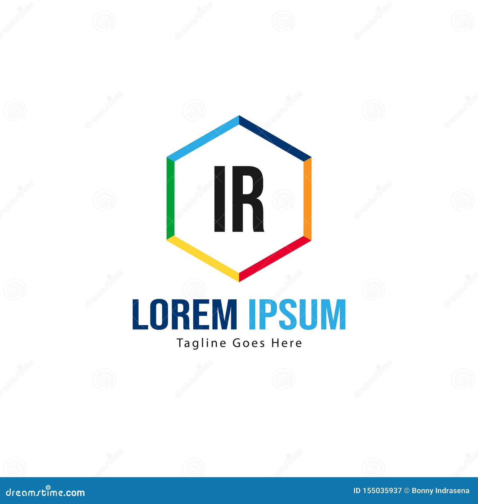 Initial IR Logo Template with Modern Frame. Minimalist IR Letter Logo ...
