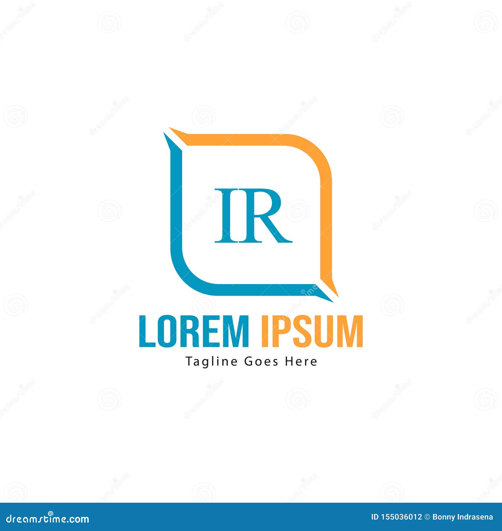 Initial IR Logo Template with Modern Frame. Minimalist IR Letter Logo ...