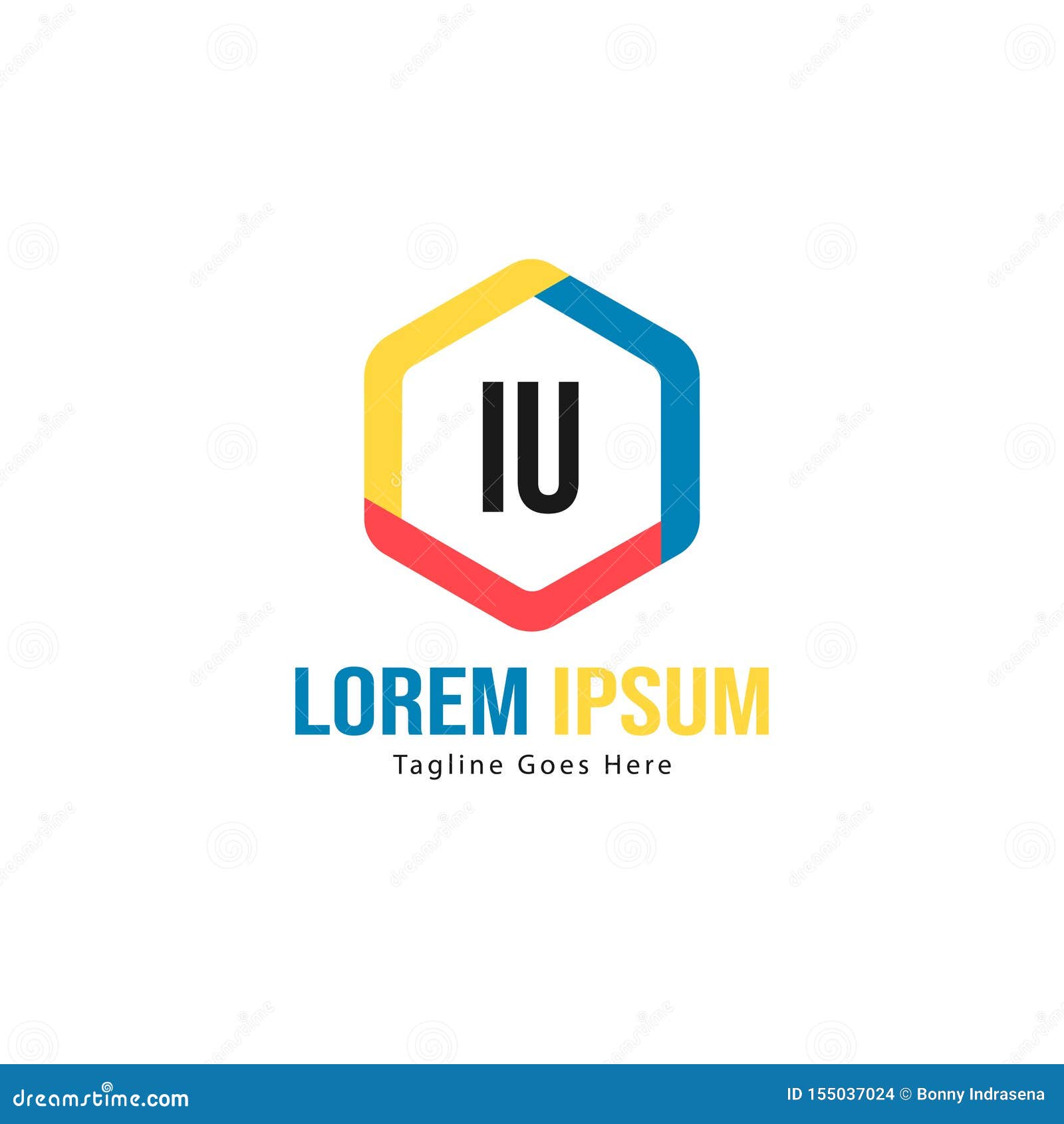 Initial IU Logo Template with Modern Frame. Minimalist IU Letter Logo ...