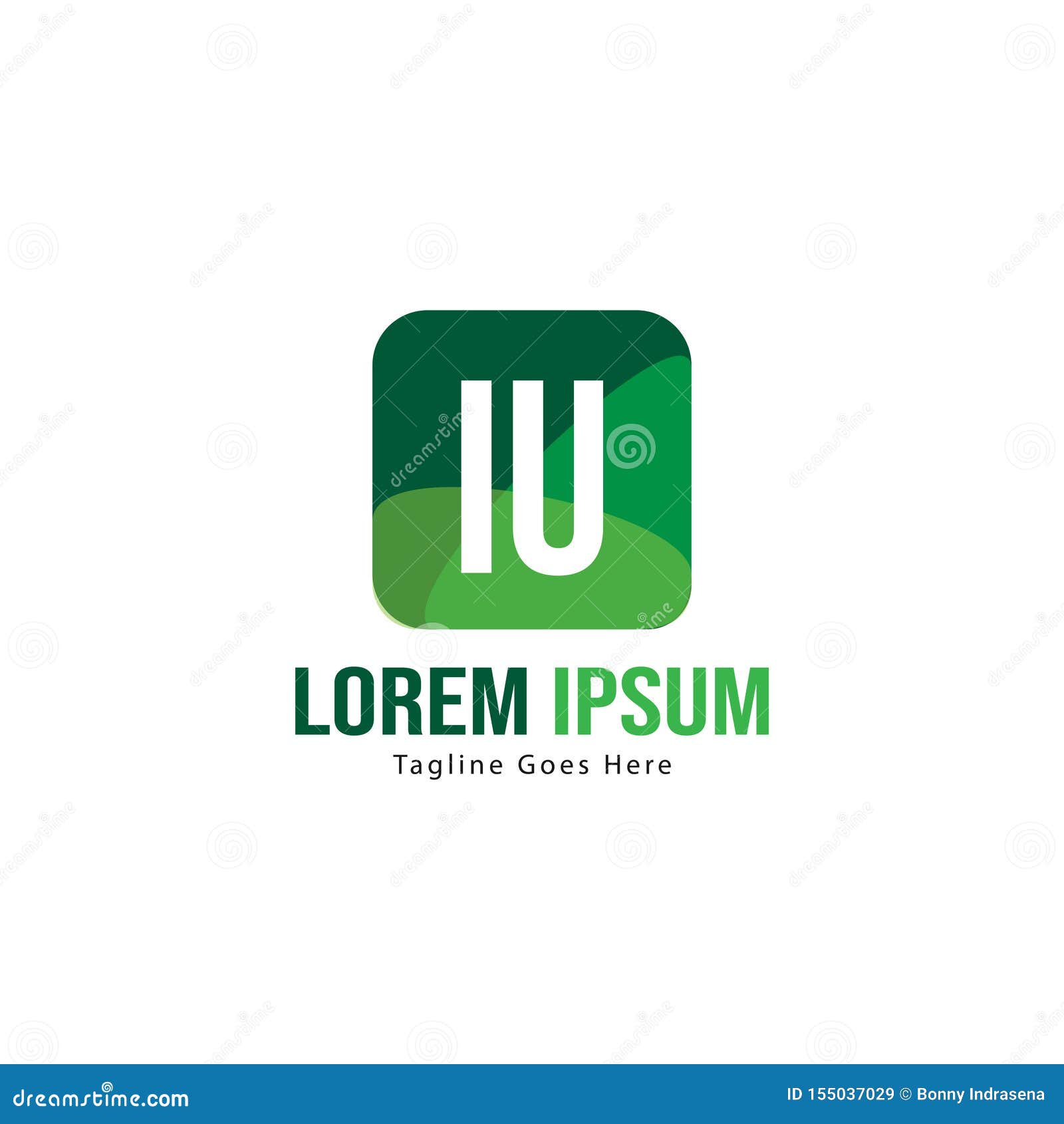 Initial IU Logo Template with Modern Frame. Minimalist IU Letter Logo ...