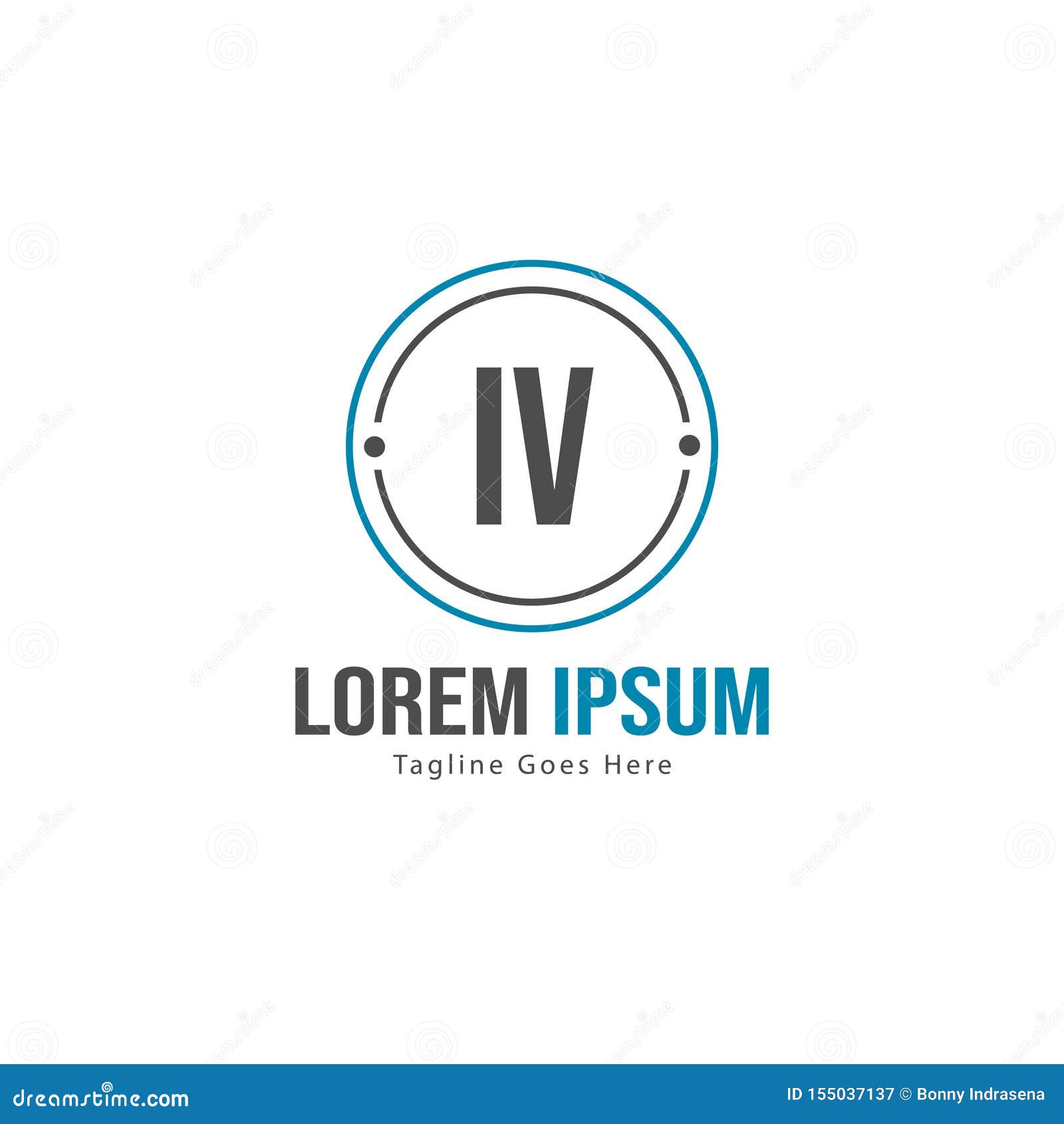 Initial IV Logo Template with Modern Frame. Minimalist IV Letter Logo ...