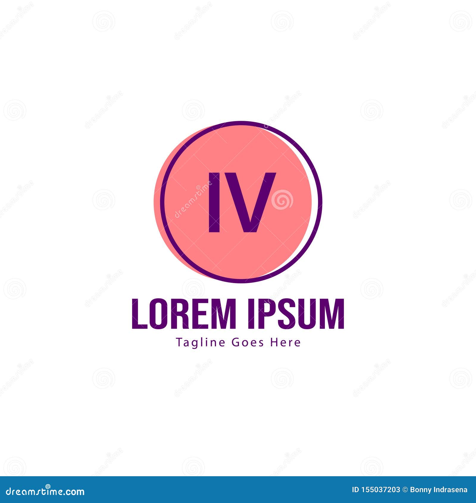 Initial IV Logo Template with Modern Frame. Minimalist IV Letter Logo ...