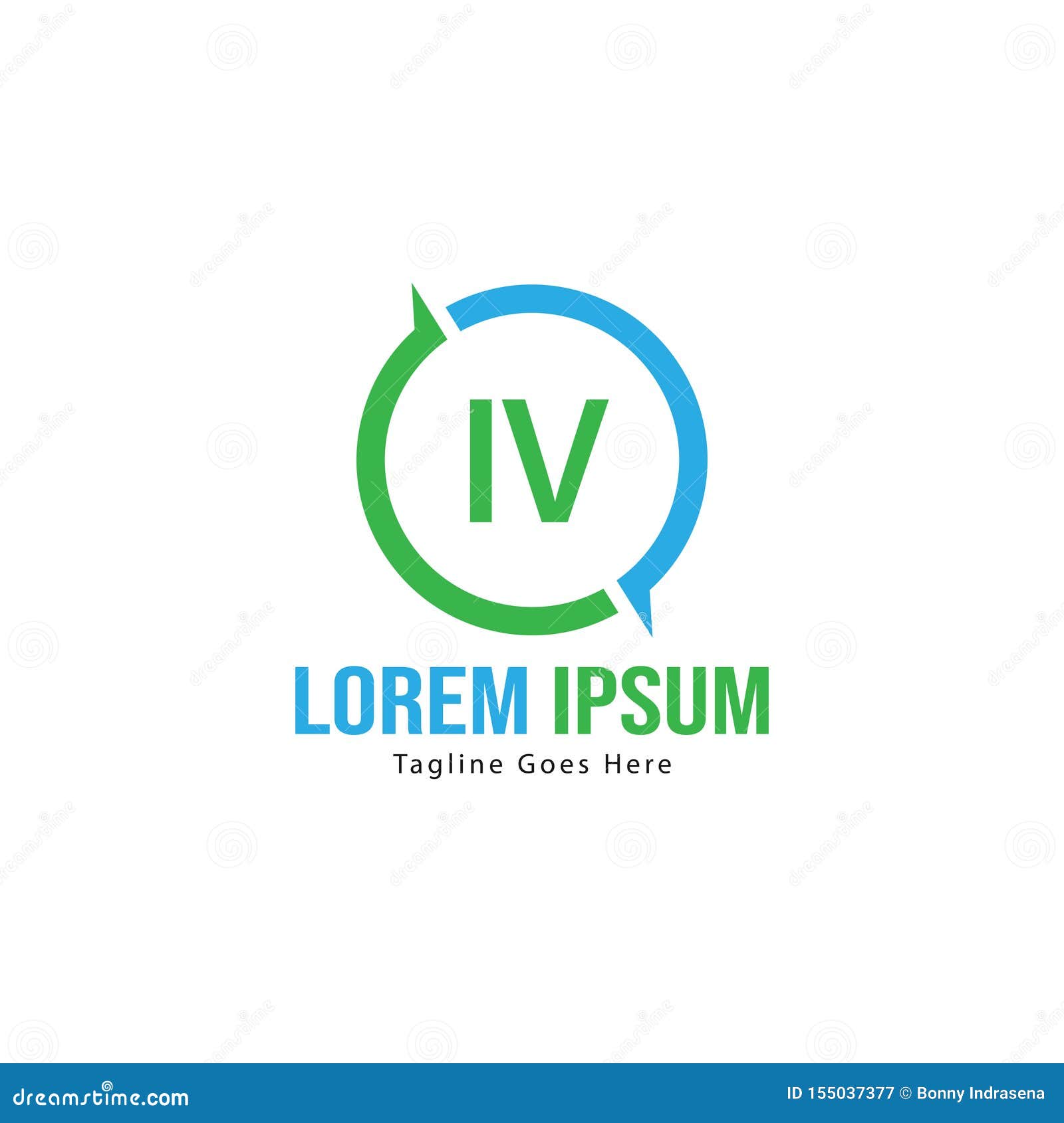 Initial IV Logo Template with Modern Frame. Minimalist IV Letter Logo ...