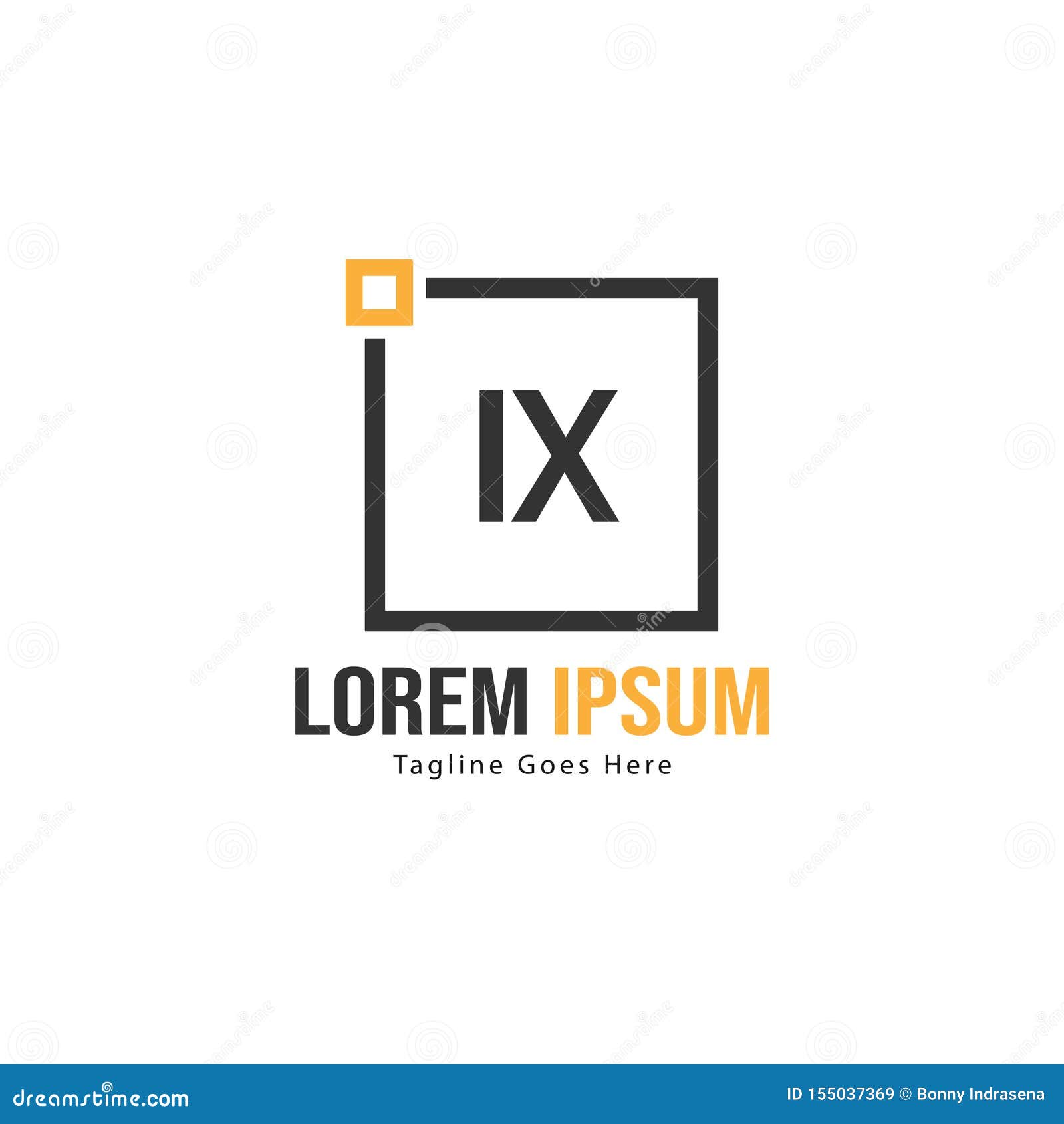 Initial IX Logo Template with Modern Frame. Minimalist IX Letter Logo ...