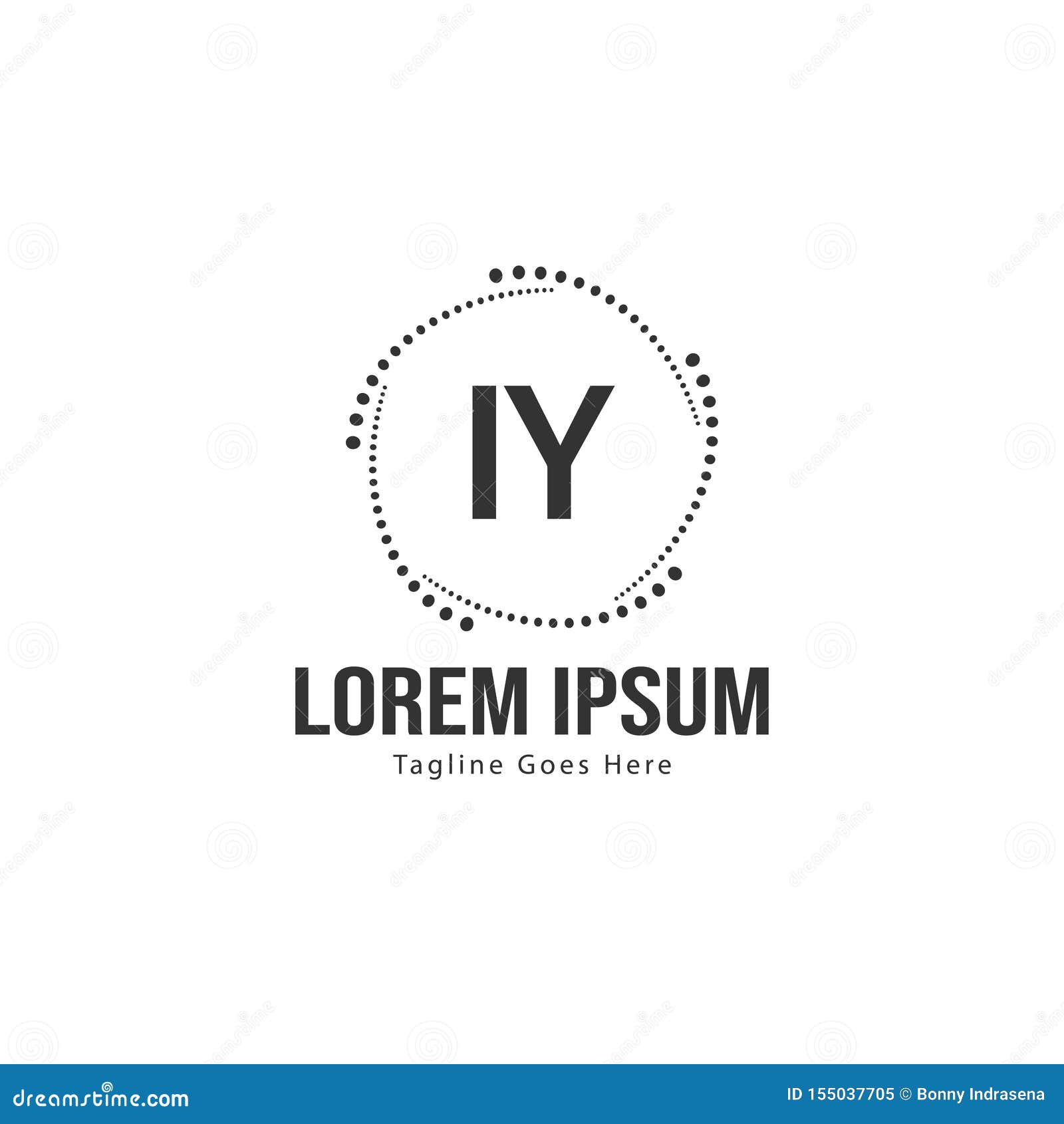 Initial IY Logo Template with Modern Frame. Minimalist IY Letter Logo ...