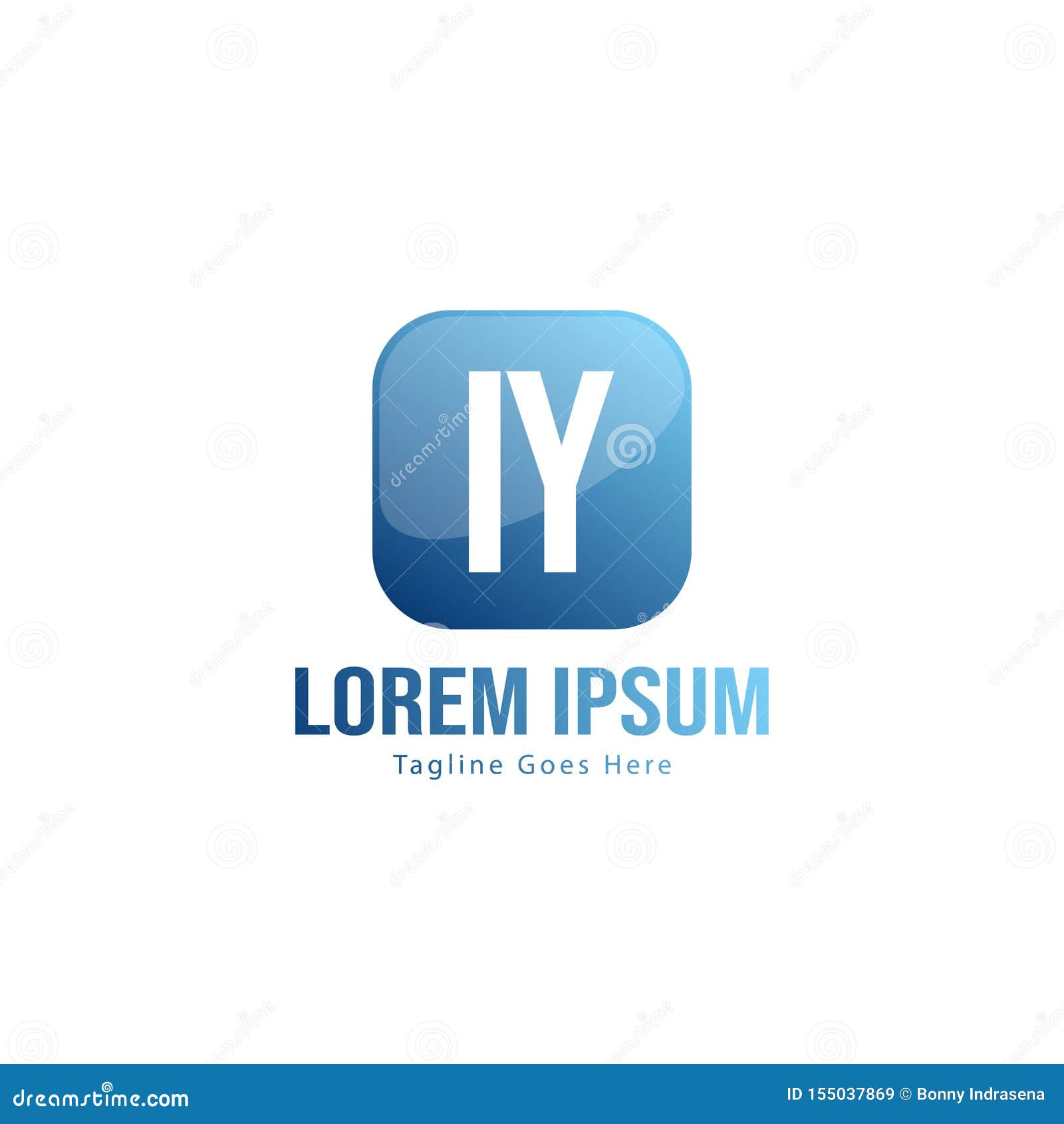 Initial IY Logo Template with Modern Frame. Minimalist IY Letter Logo ...