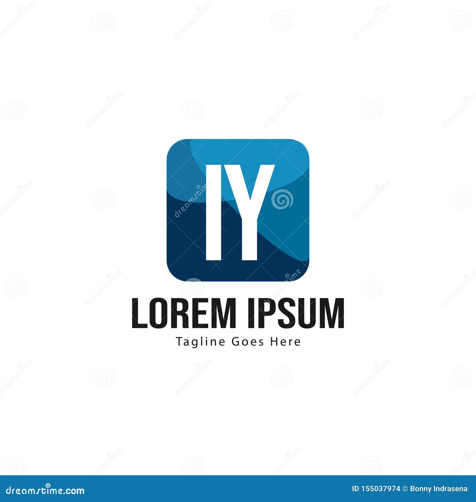 Initial IY Logo Template with Modern Frame. Minimalist IY Letter Logo ...