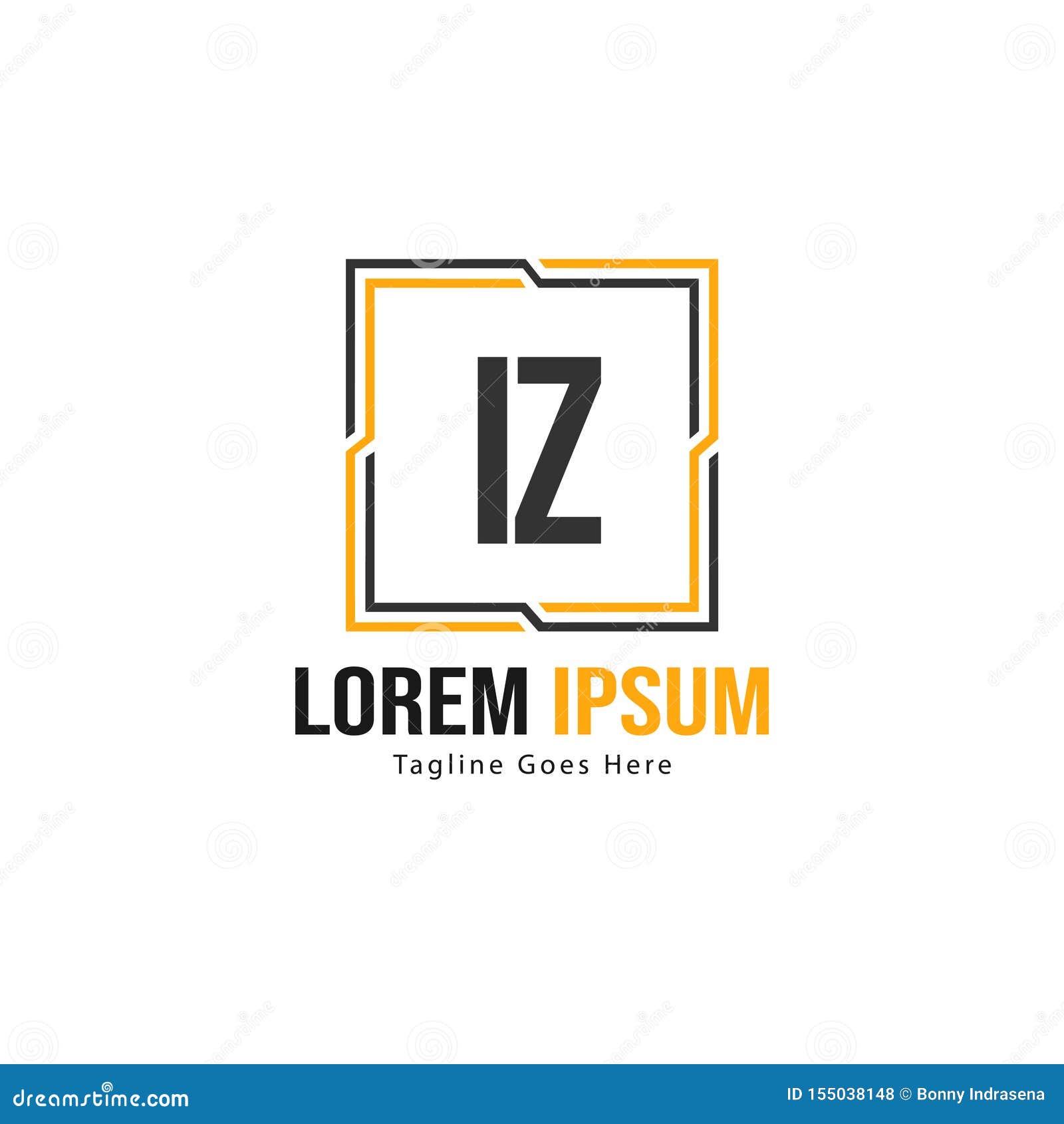 Initial IZ Logo Template with Modern Frame. Minimalist IZ Letter Logo ...