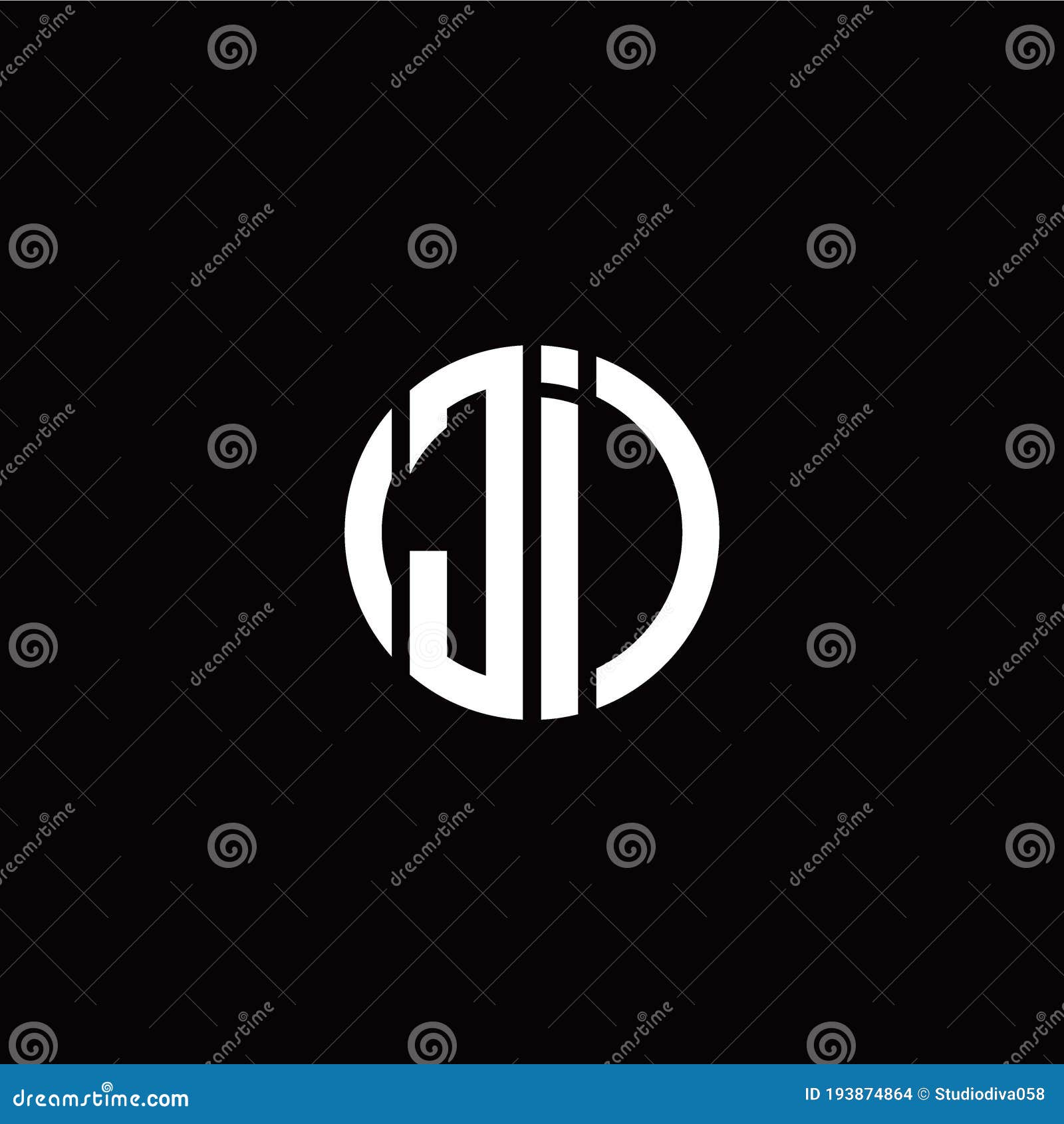 Initial J I Letter with Circle Style Logo Template Vector Stock Vector ...