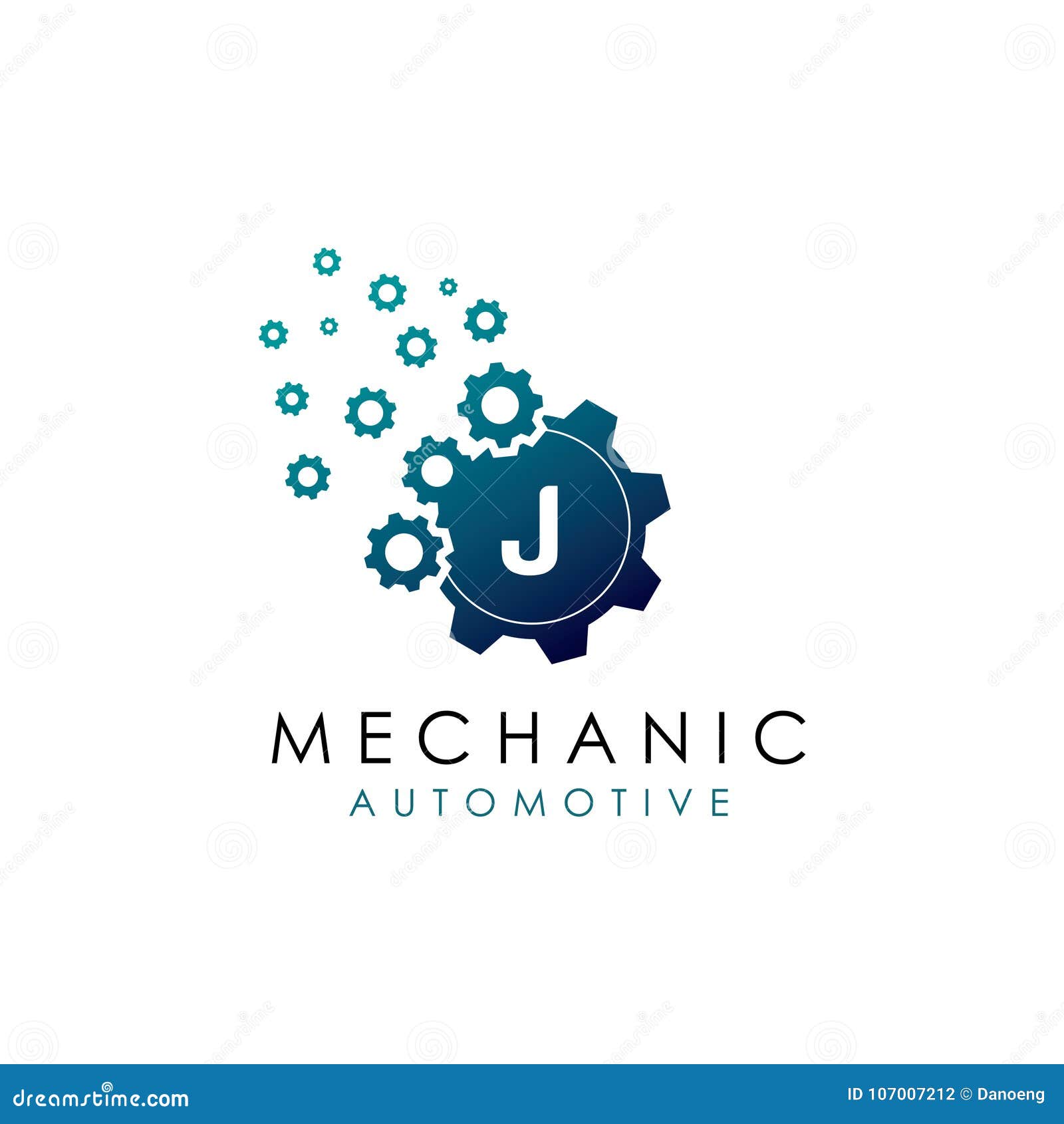 Initial J Mechanic Gear Logo Vector. Stock Illustration - Illustration ...