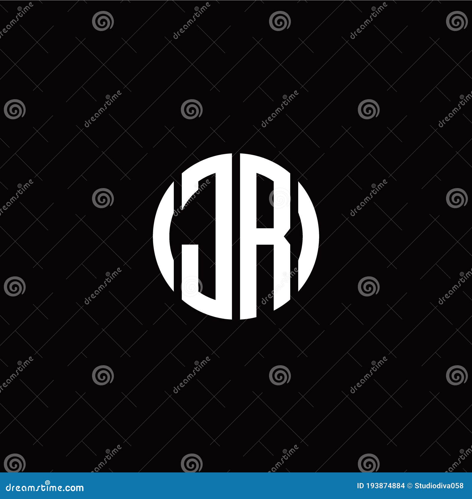 Initial J R Letter with Circle Style Logo Template Vector Stock Vector ...