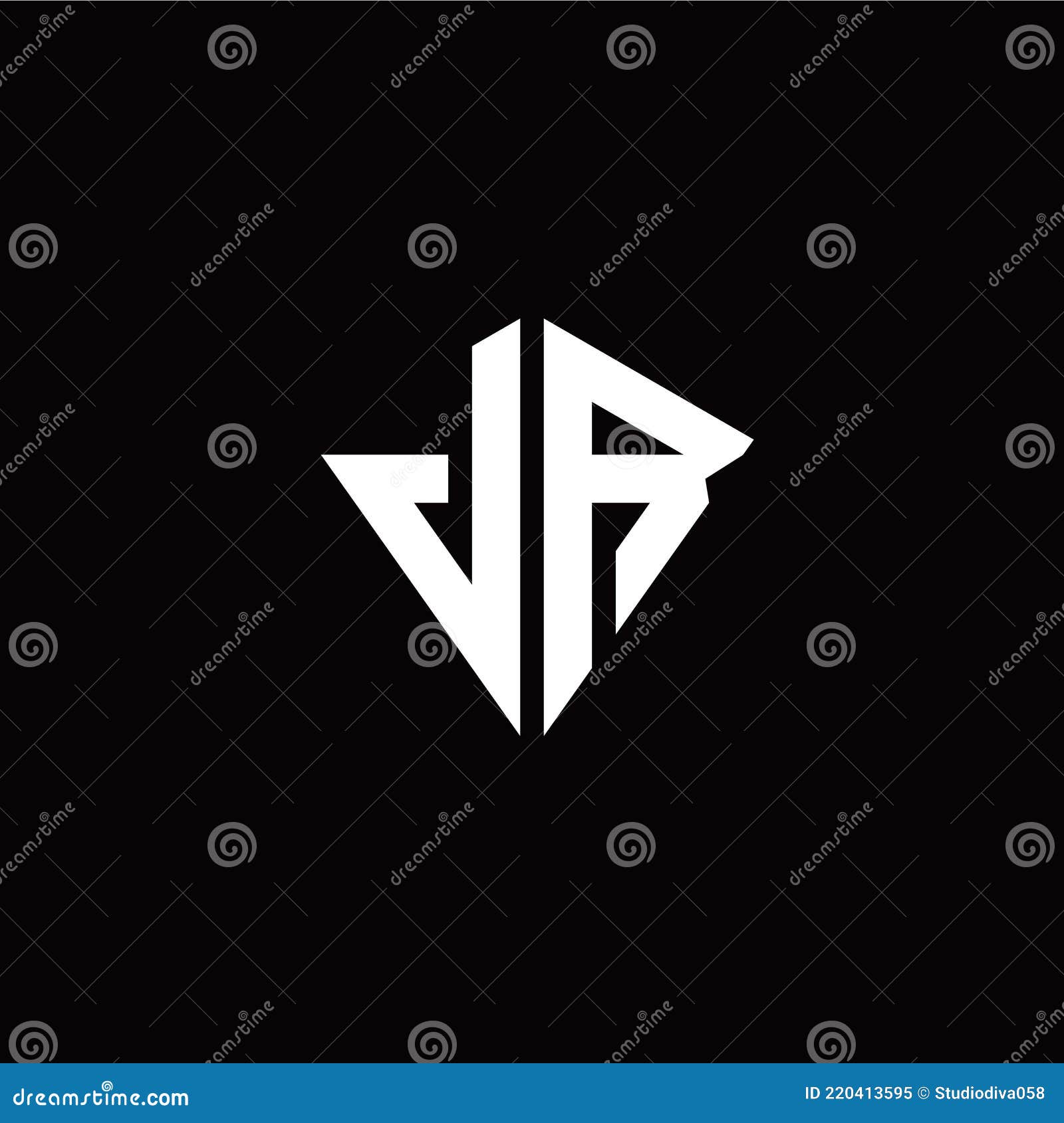 Initial J R Letter with Kite Modern Style Logo Template Vector Stock ...