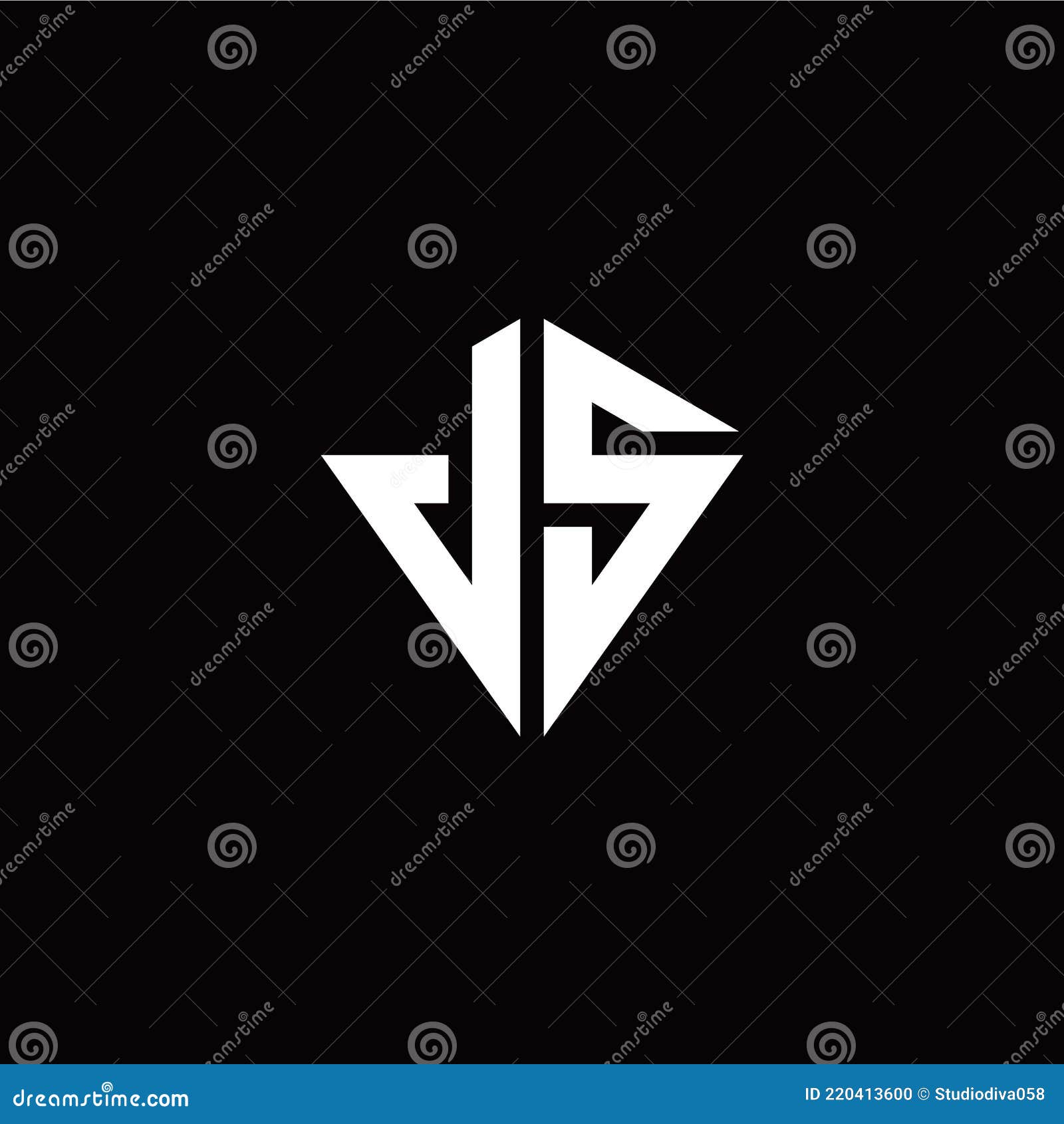 Initial J S Letter with Kite Modern Style Logo Template Vector Stock ...