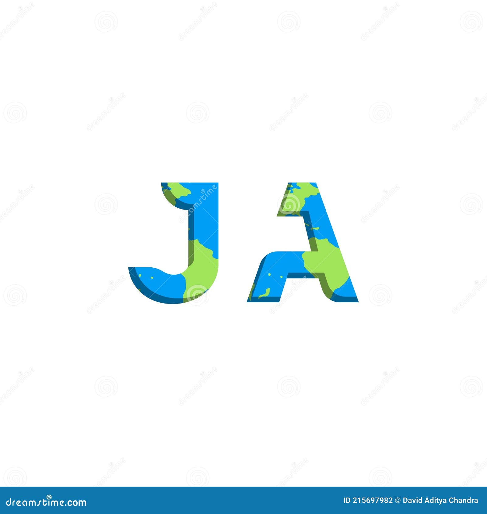 Initial JA Logo Design with World Map Style, Logo Business Branding ...