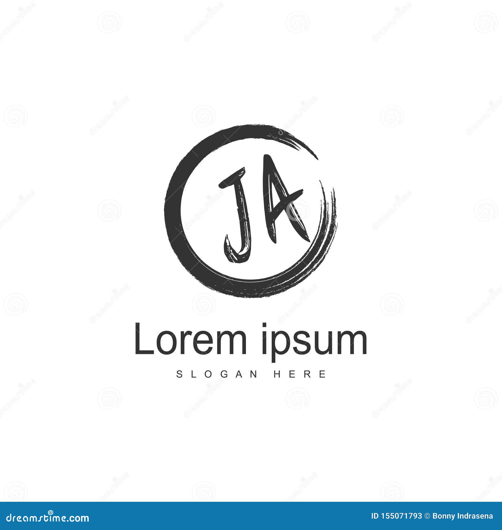 Initial JA Logo Template with Modern Frame. Minimalist JA Letter Logo ...