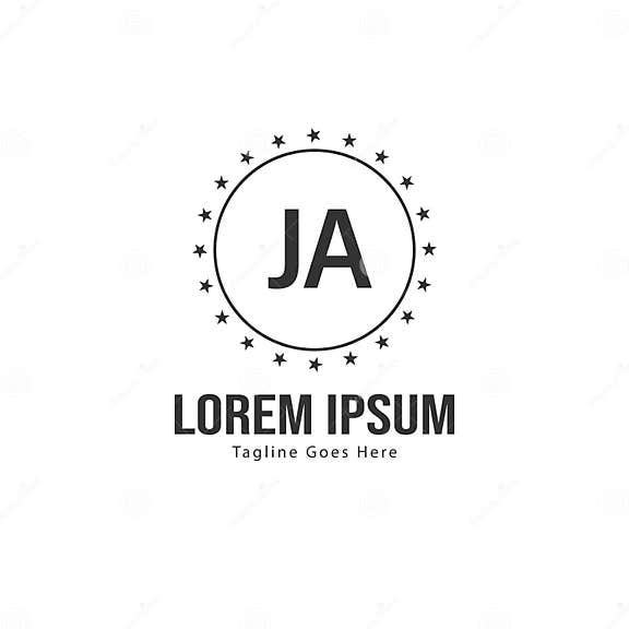 Initial JA Logo Template with Modern Frame. Minimalist JA Letter Logo ...