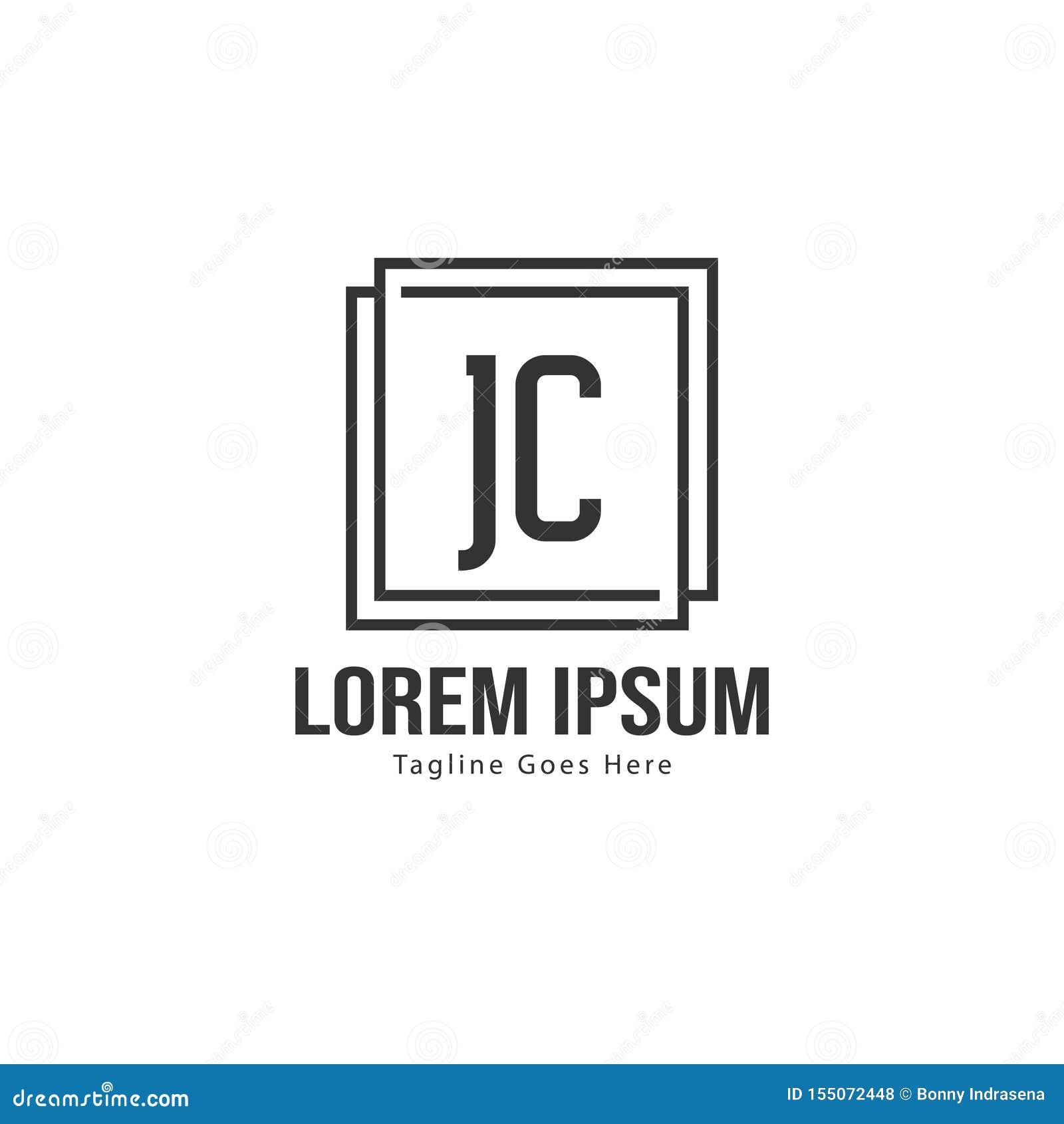 Initial JC Logo Template with Modern Frame. Minimalist JC Letter Logo ...