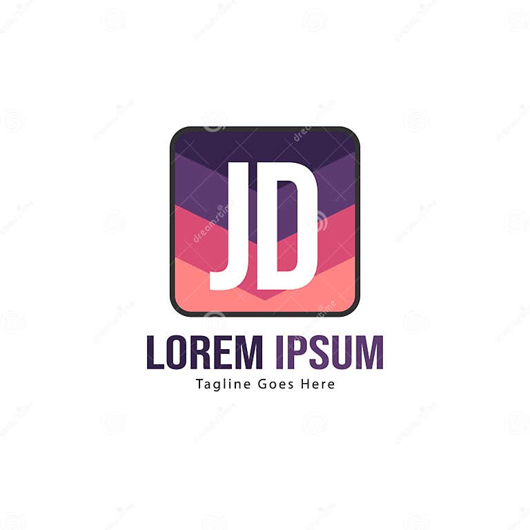 Initial JD Logo Template with Modern Frame. Minimalist JD Letter Logo ...