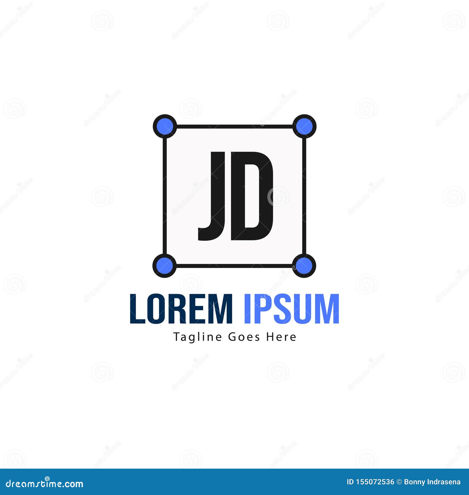 Initial JD Logo Template with Modern Frame. Minimalist JD Letter Logo ...