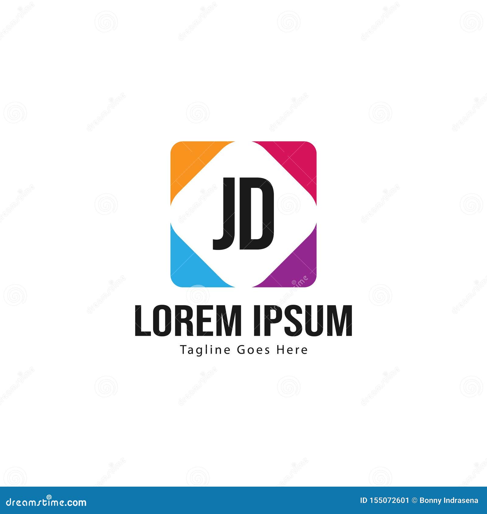 Initial JD Logo Template with Modern Frame. Minimalist JD Letter Logo ...