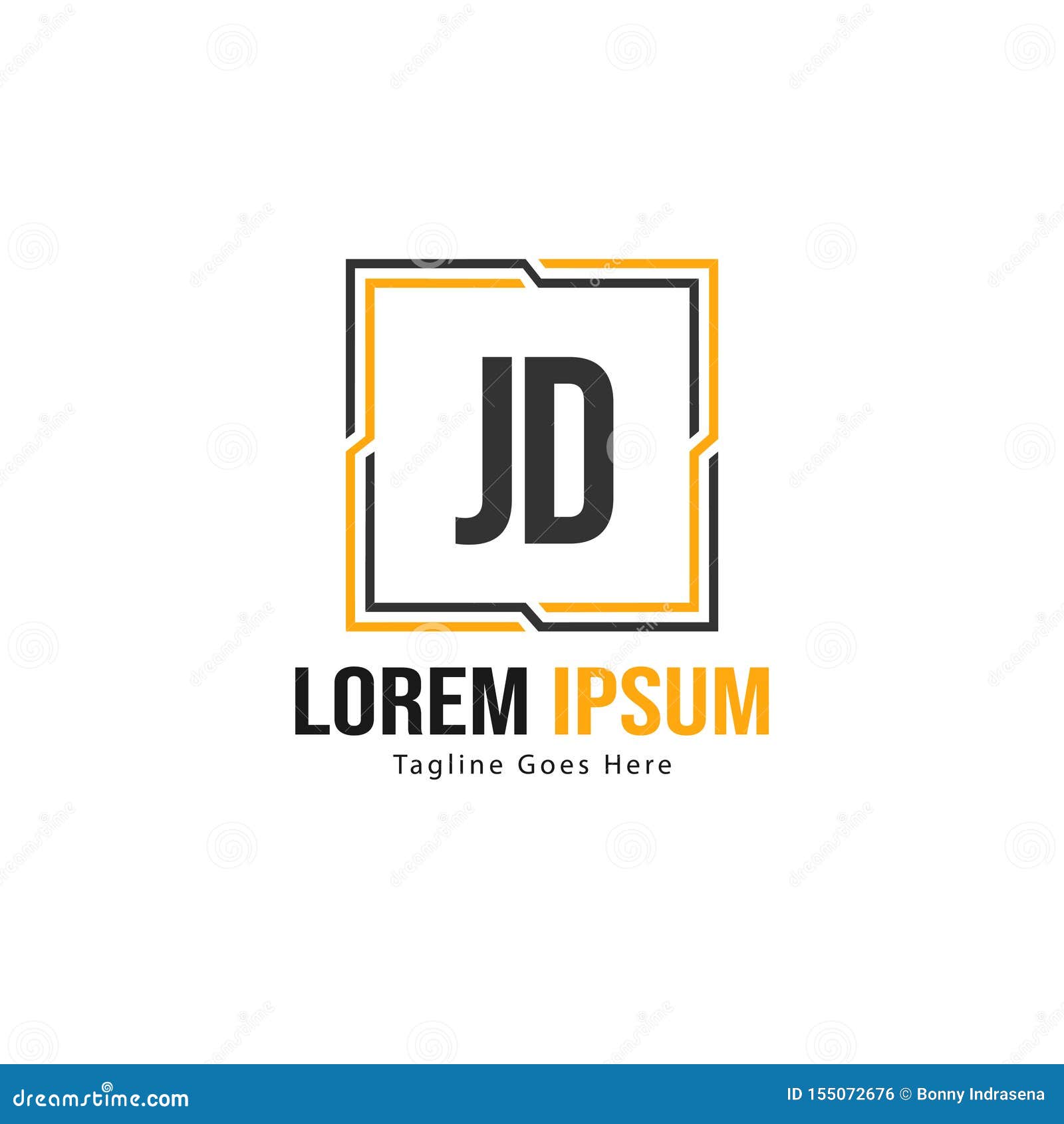 Initial JD Logo Template with Modern Frame. Minimalist JD Letter Logo ...