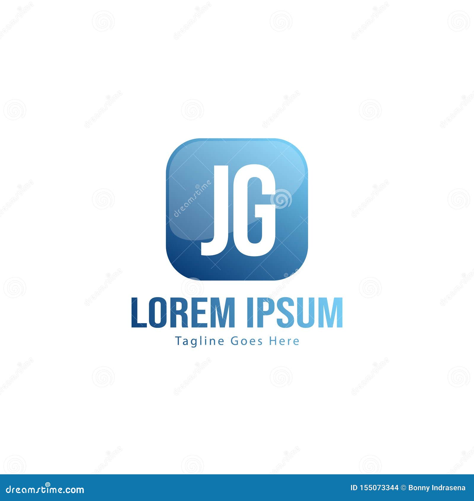 Initial JG Logo Template with Modern Frame. Minimalist JG Letter Logo ...