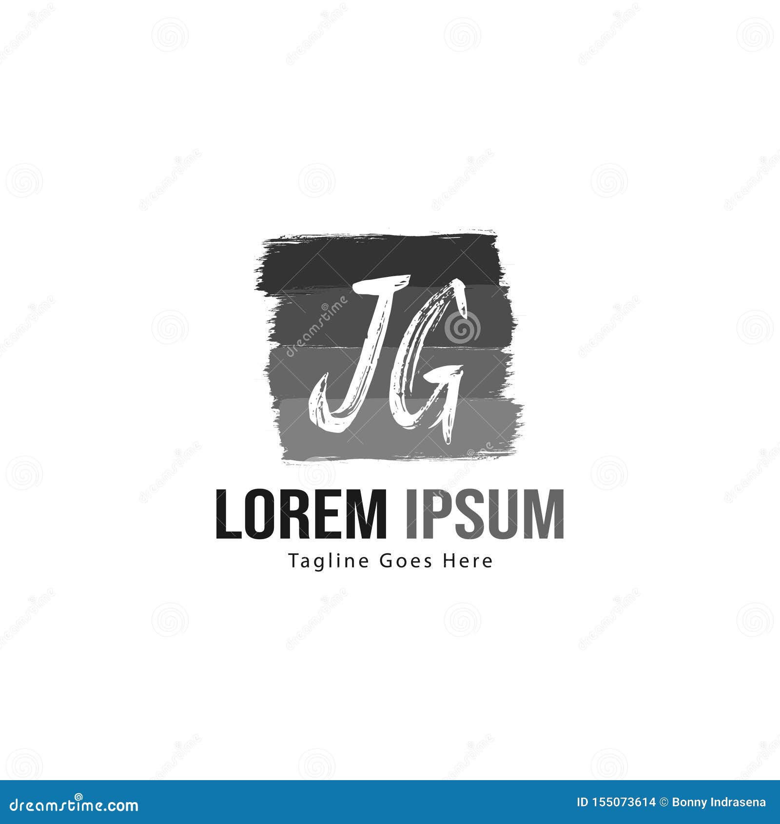 Initial JG Logo Template with Modern Frame. Minimalist JG Letter Logo ...