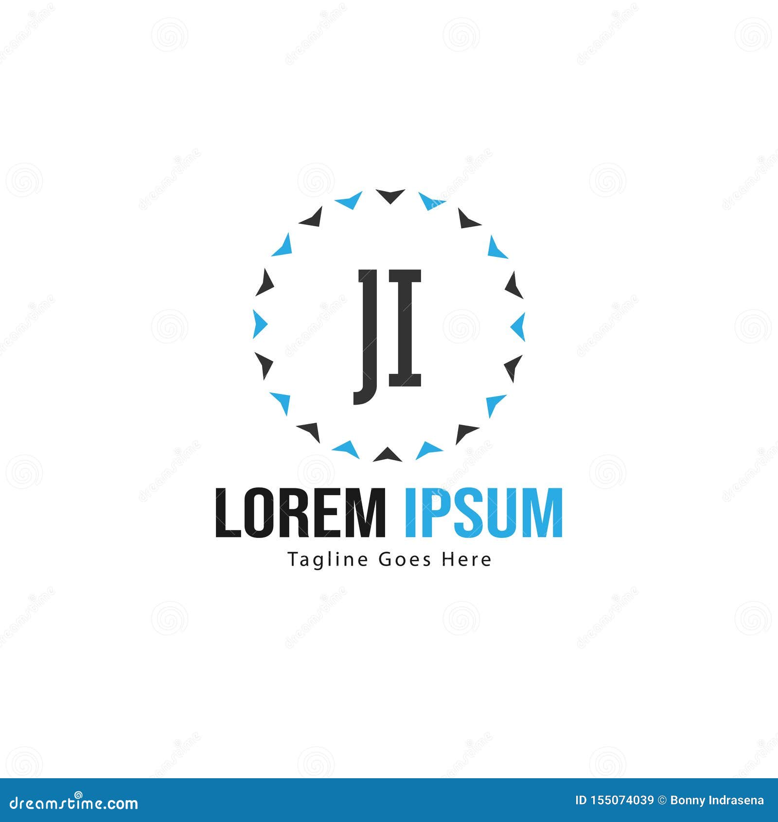 Initial JI Logo Template with Modern Frame. Minimalist JI Letter Logo ...
