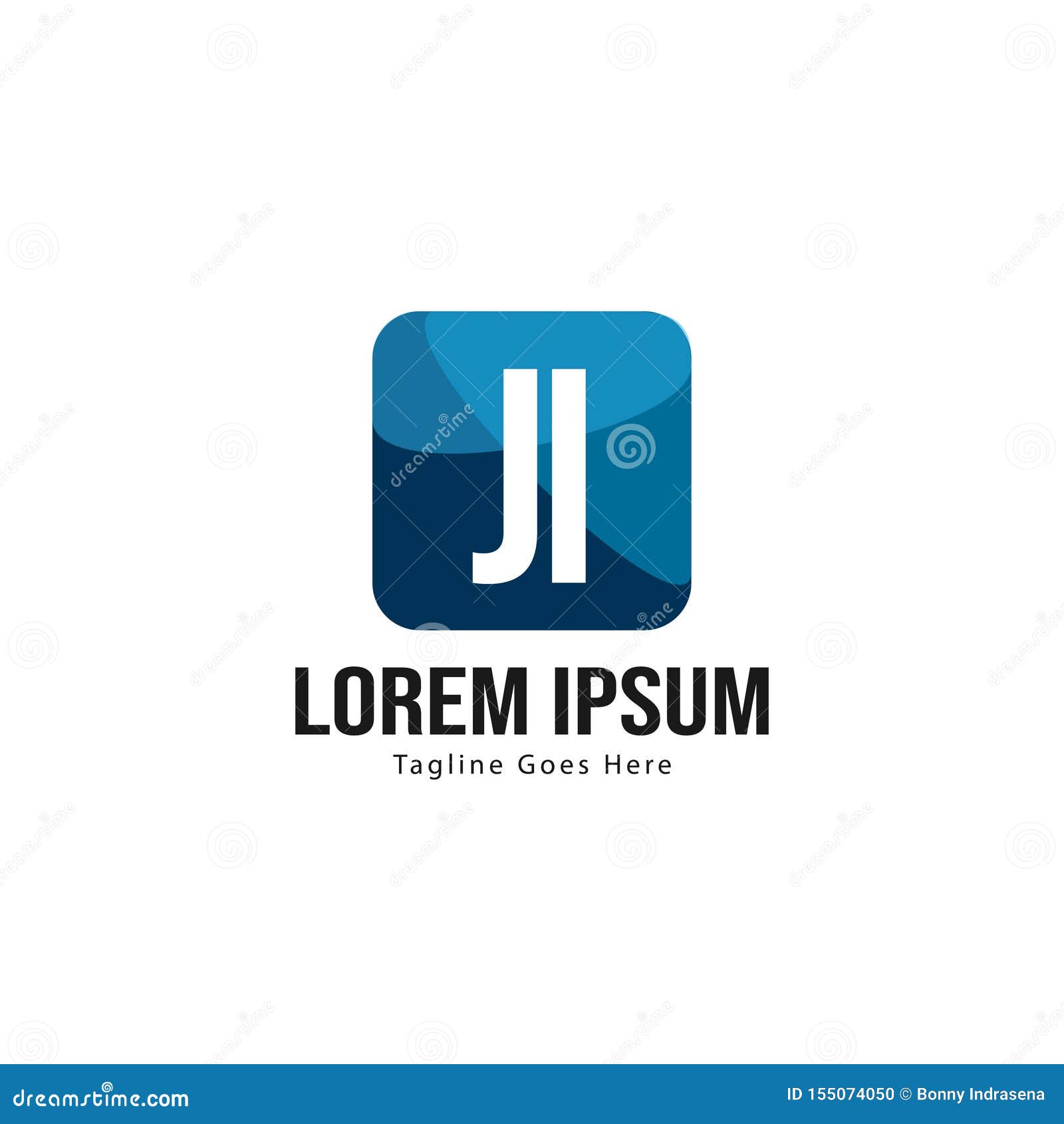 Initial JI Logo Template with Modern Frame. Minimalist JI Letter Logo ...