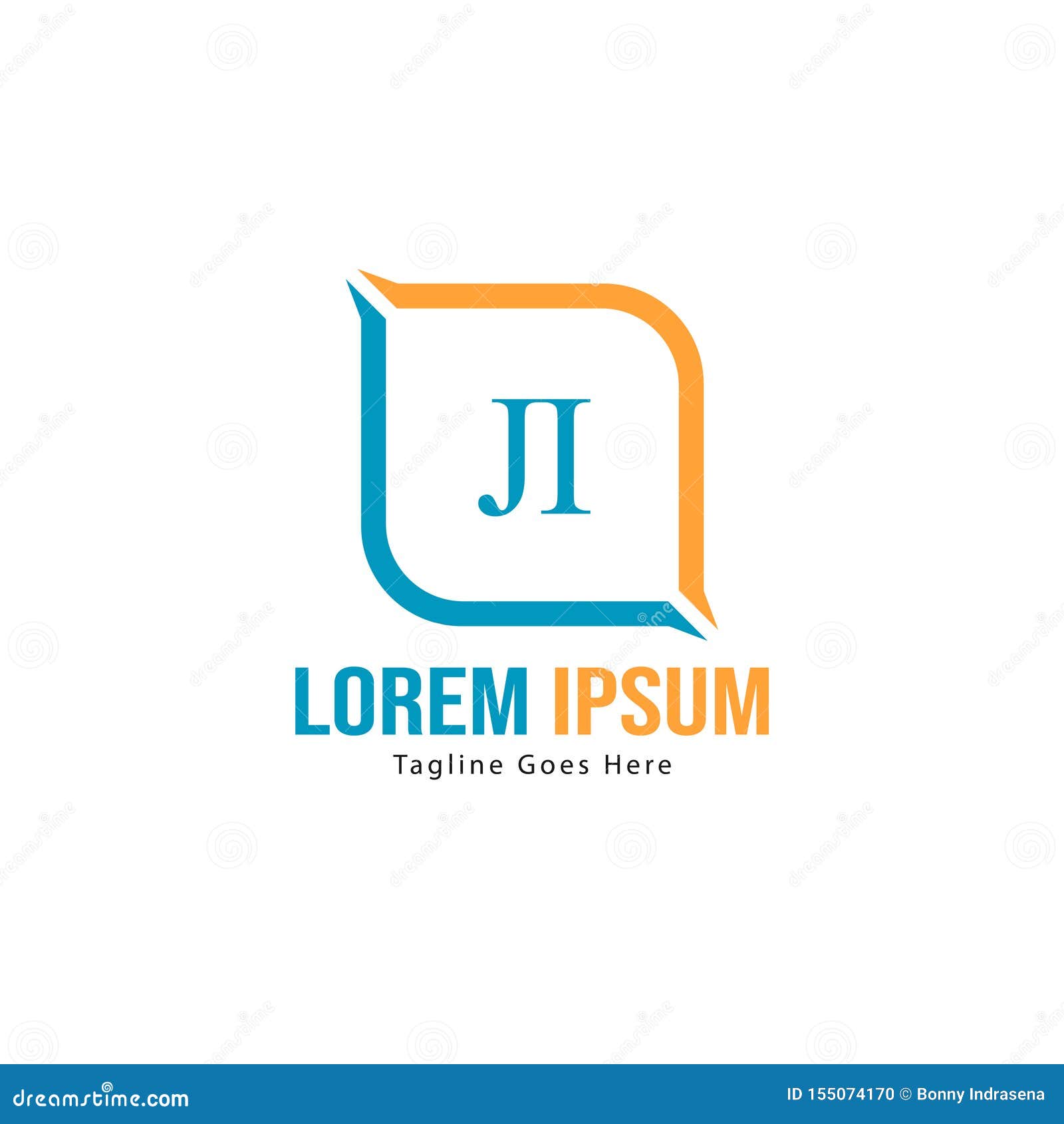 Initial JI Logo Template with Modern Frame. Minimalist JI Letter Logo ...