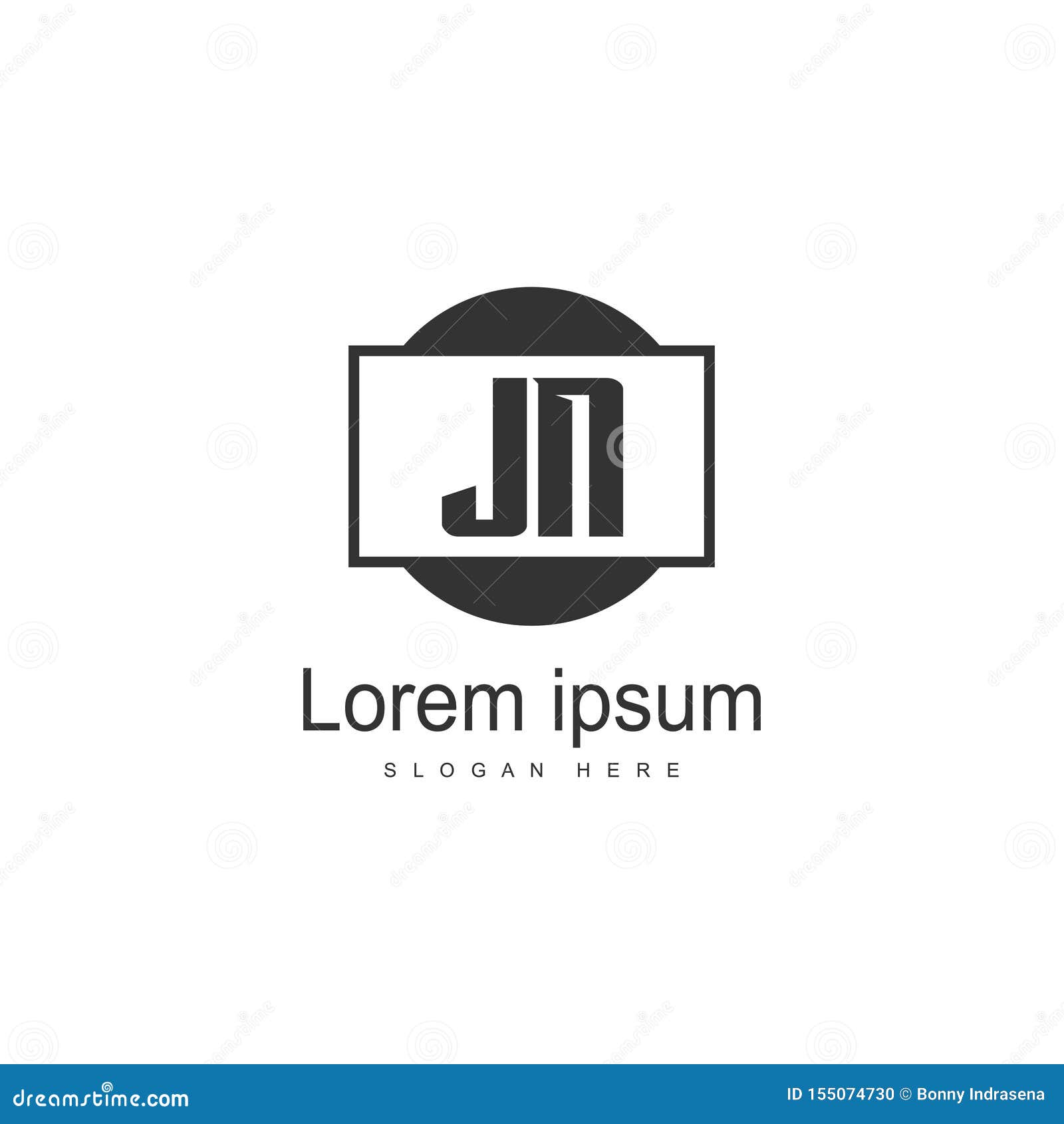 Initial JN Logo Template with Modern Frame. Minimalist JN Letter Logo ...