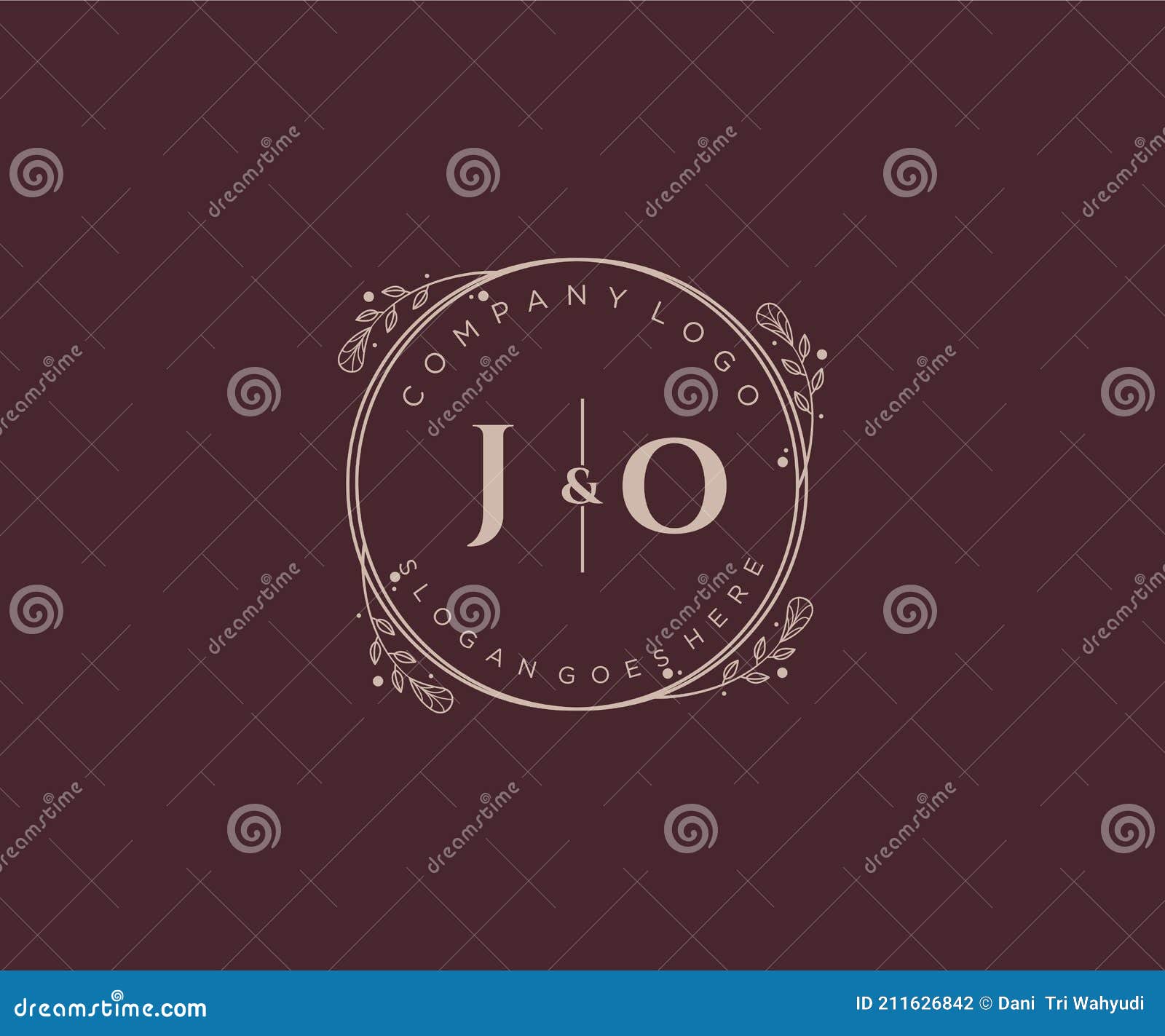 Initial JO Letters Decorative Luxury Wedding Logo Stock Vector ...