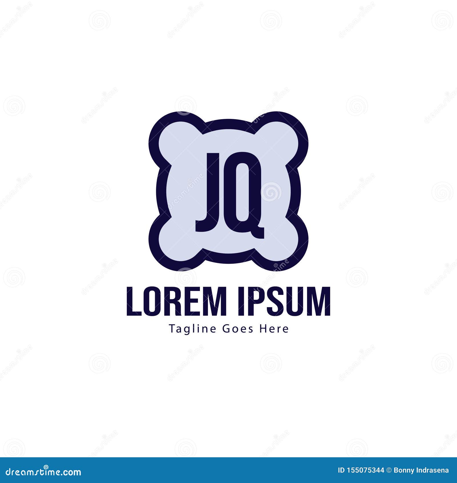 Initial JQ Logo Template with Modern Frame. Minimalist JQ Letter Logo ...