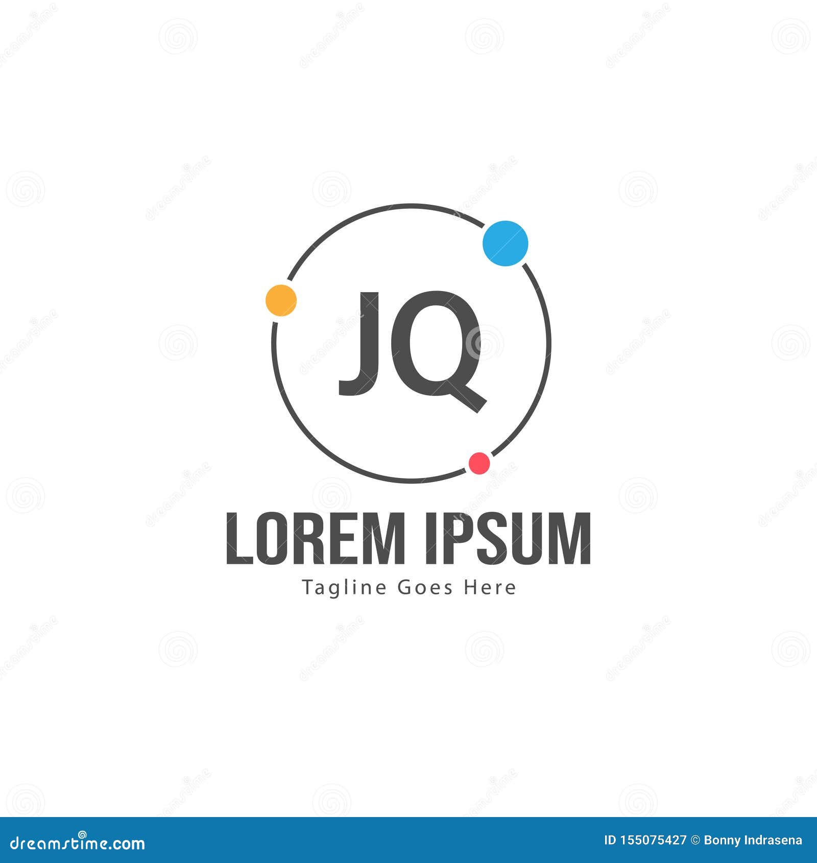 Initial JQ Logo Template with Modern Frame. Minimalist JQ Letter Logo ...