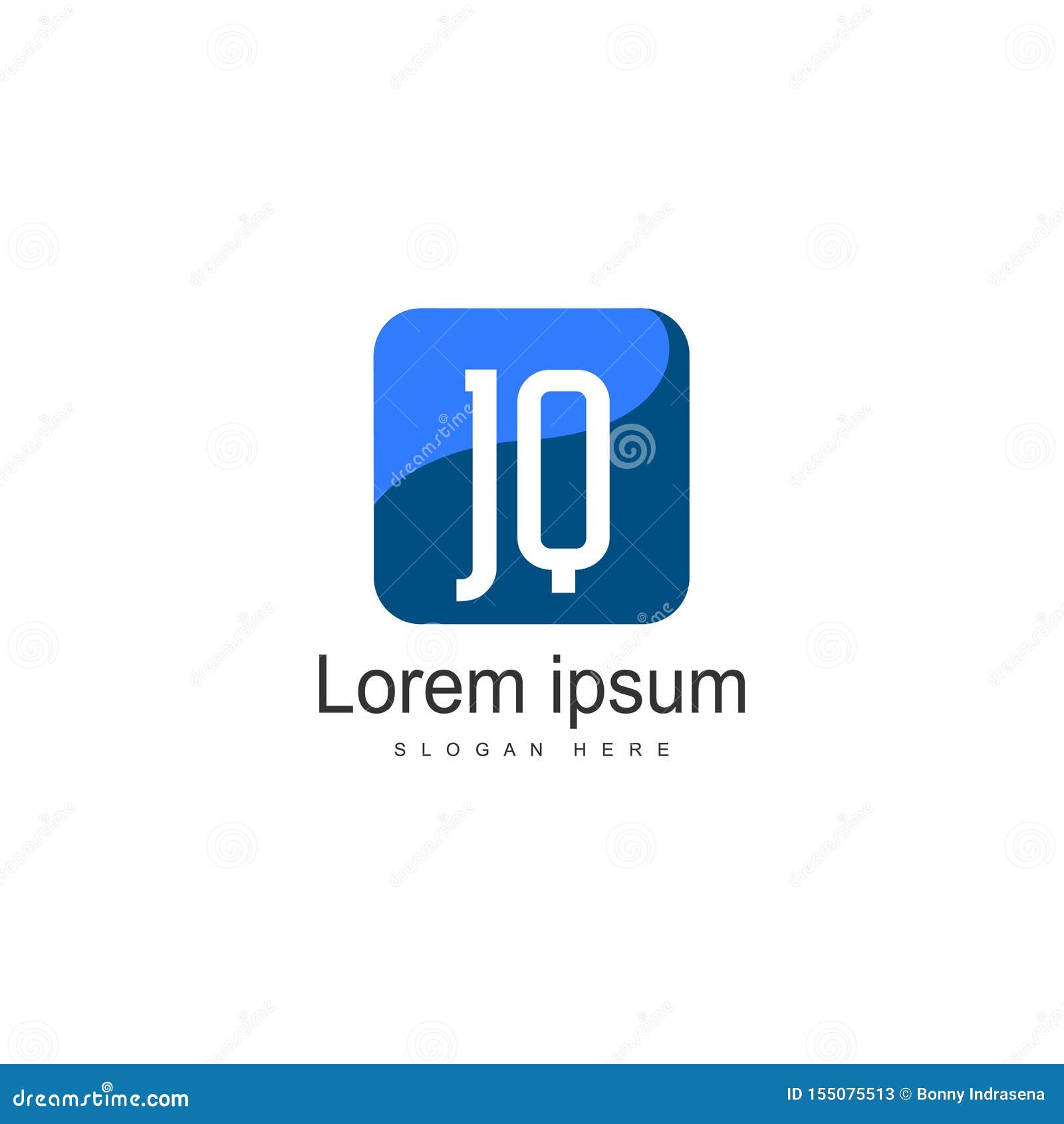 Initial JQ Logo Template with Modern Frame. Minimalist JQ Letter Logo ...
