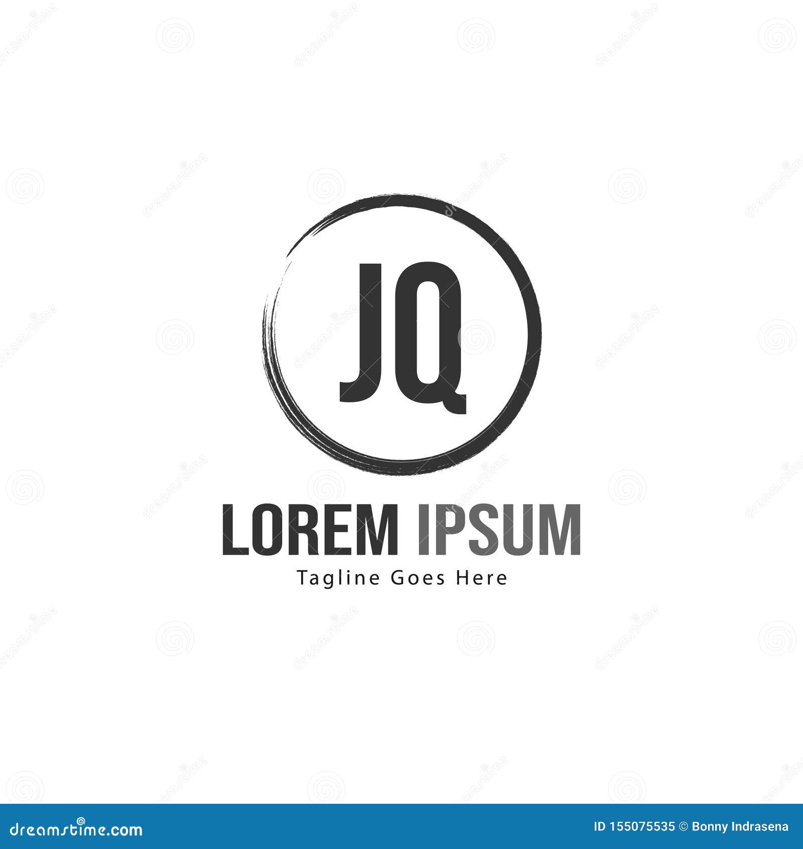 Initial JQ Logo Template with Modern Frame. Minimalist JQ Letter Logo ...