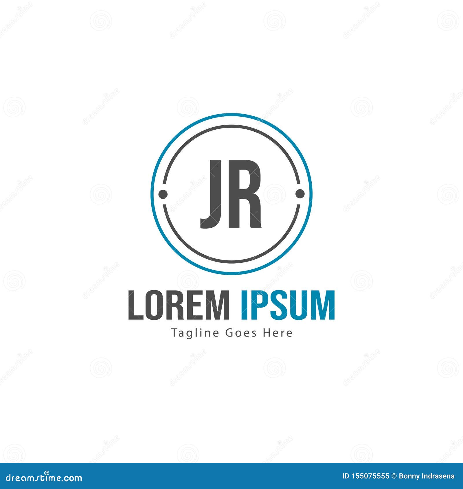 Initial JR Logo Template with Modern Frame. Minimalist JR Letter Logo ...