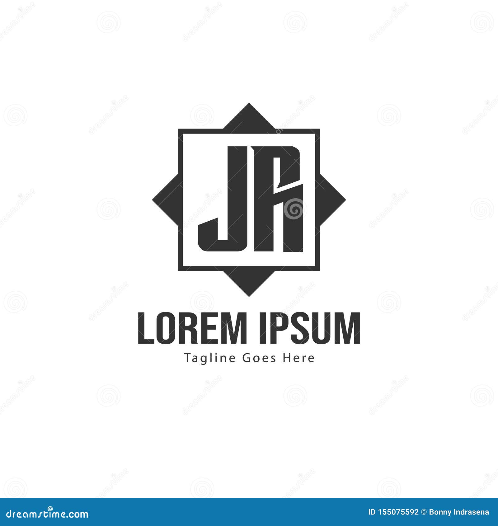 Initial JR Logo Template with Modern Frame. Minimalist JR Letter Logo ...